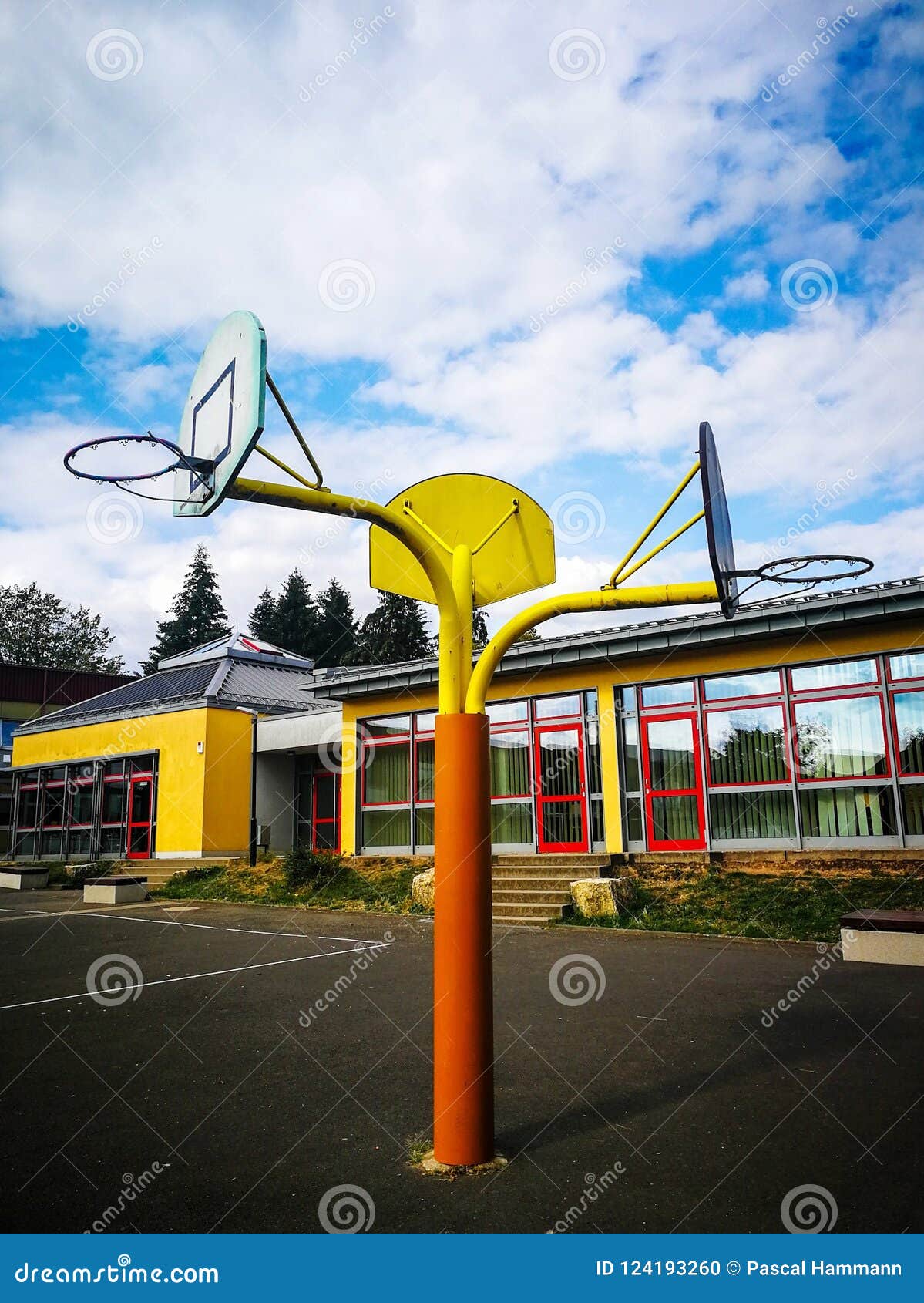Hoop Time stock photo. Image of clouds, germany, basket - 124193260