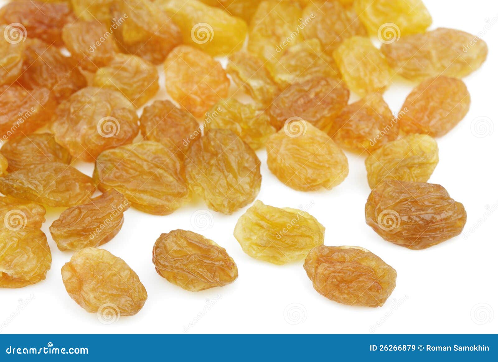 Hoop Van Gele Rozijn Op Wit Stock Afbeelding - Image of gastronomisch ...