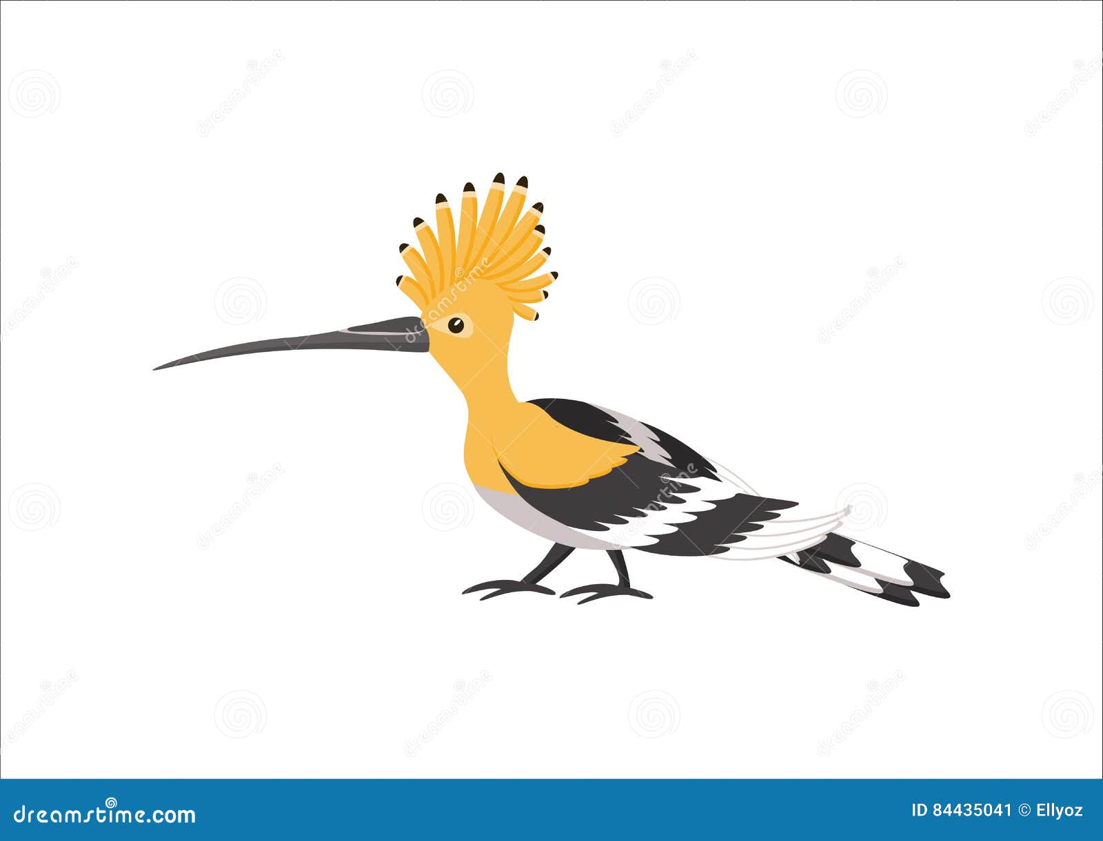 Hoopoe vector illustration stock vector. Illustration of animal - 84435041