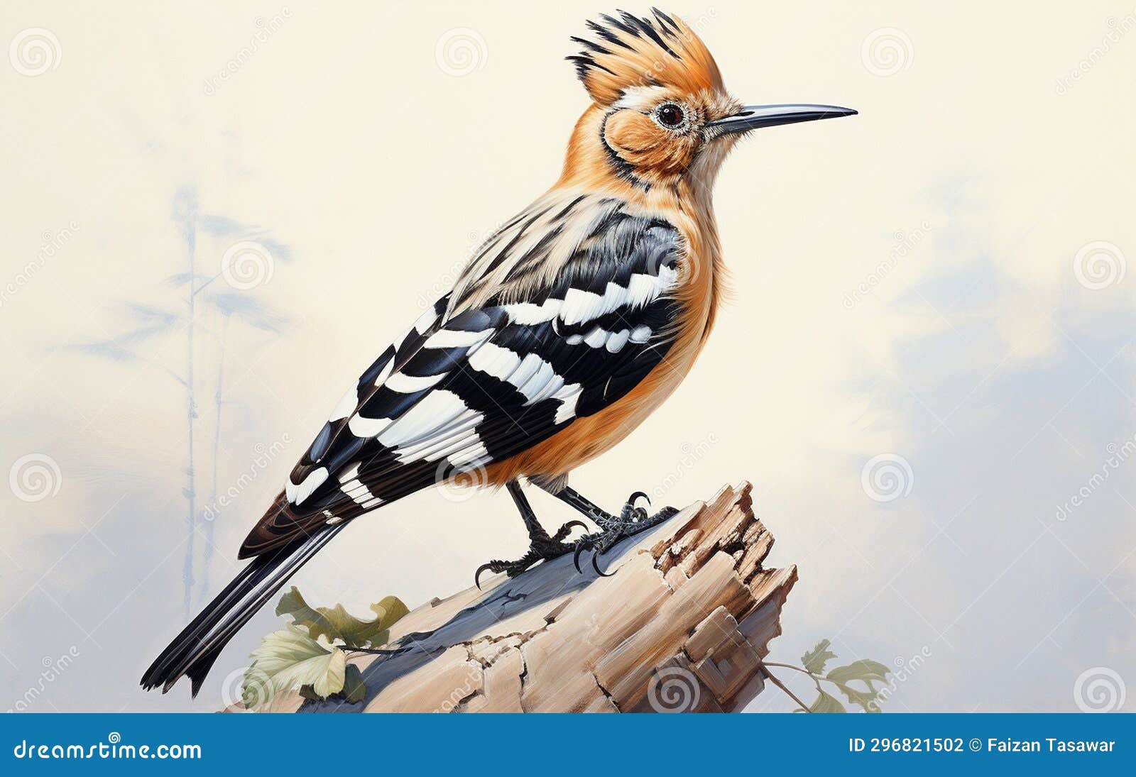 A Hoopoe on a White Background -Generative Ai Stock Photo - Image of ...