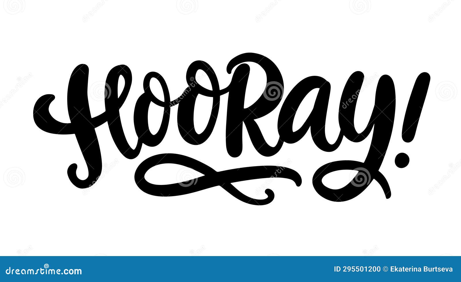 Hooray Hand Drawn Vector Lettering. Celebration Stock Vector ...