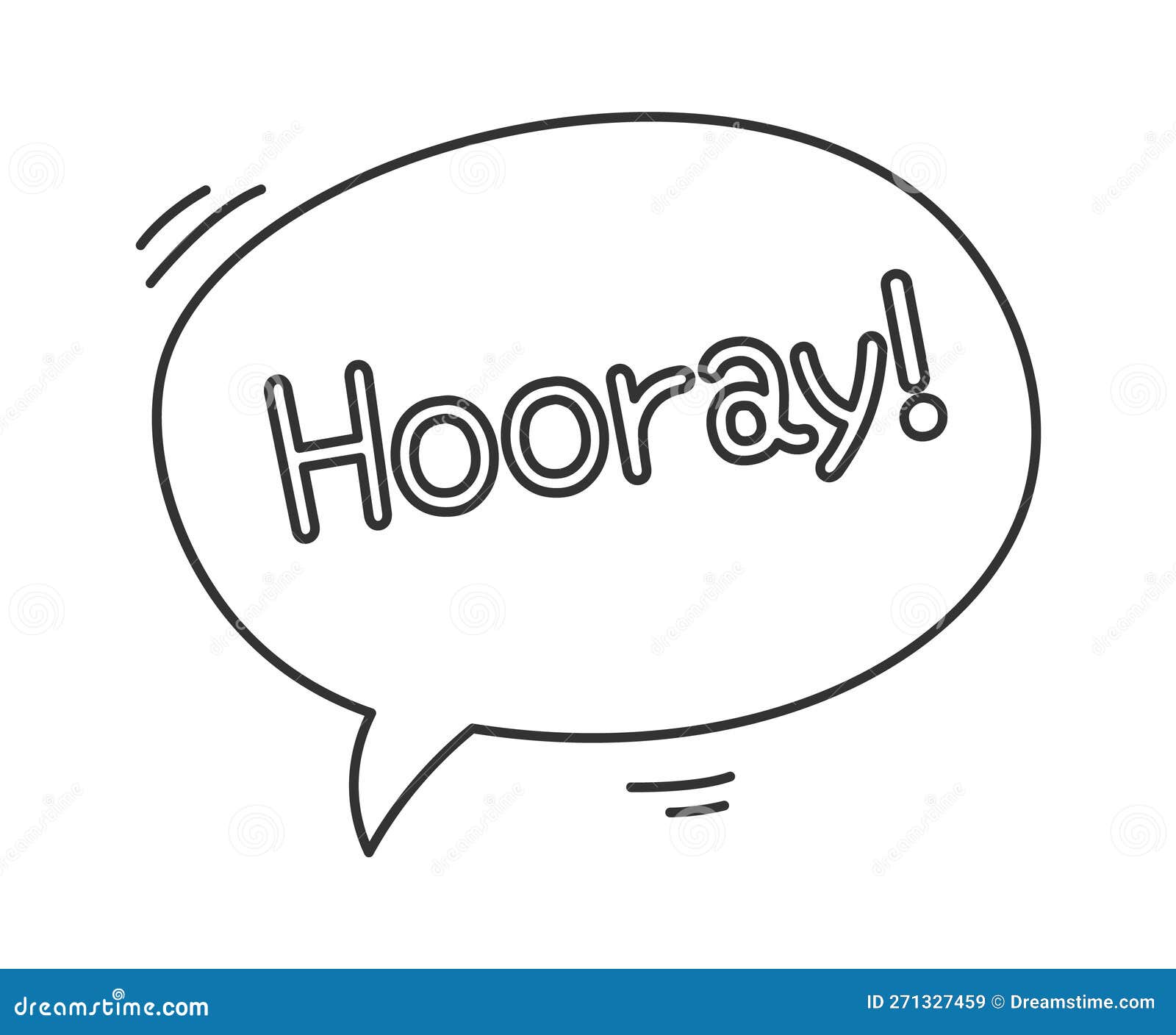 Hooray Speech Bubble Design Element Holiday Announcement Illustration ...