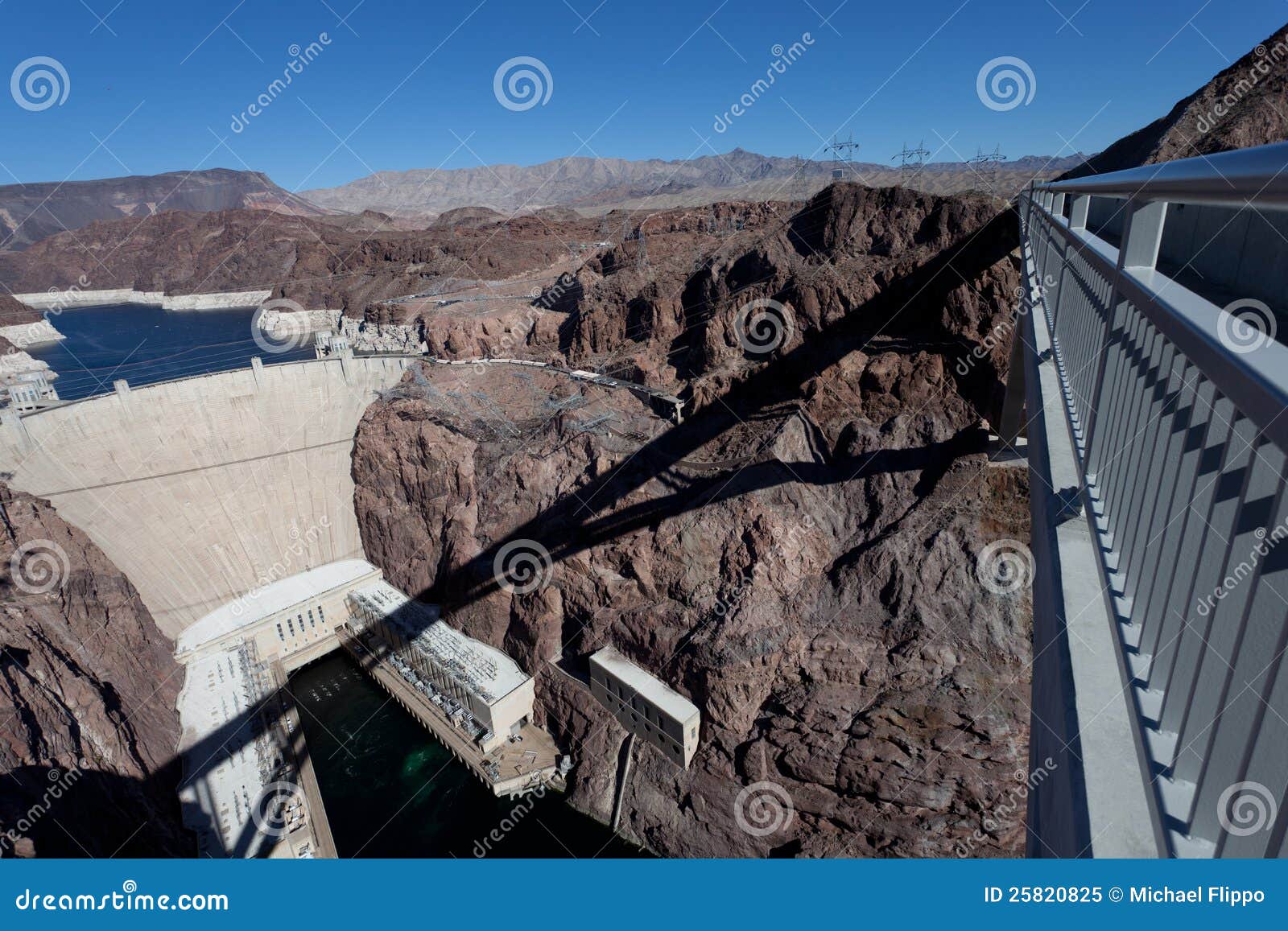 The Hoover Dam from the Bridge Stock Image - Image of tourism, nevada ...
