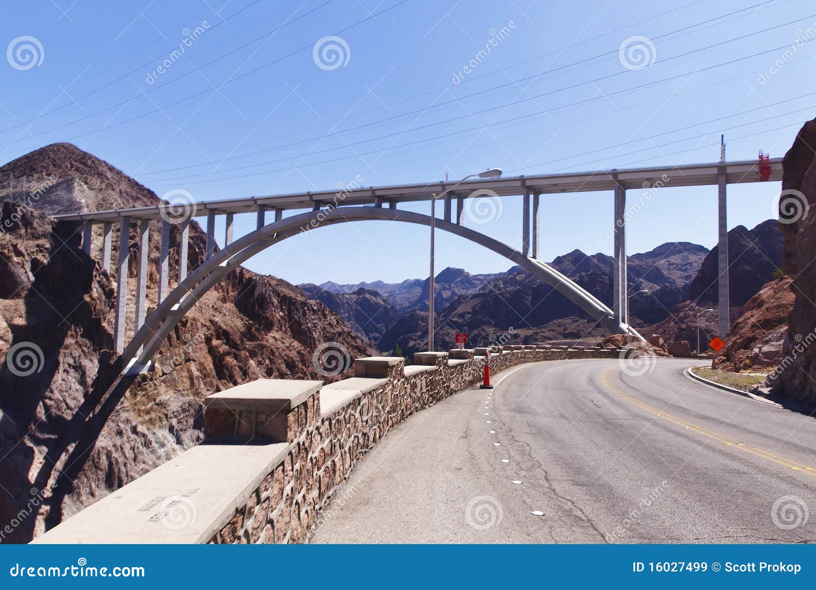 Hoover Dam Bypass Bridge stock image. Image of span, mountain - 16027499