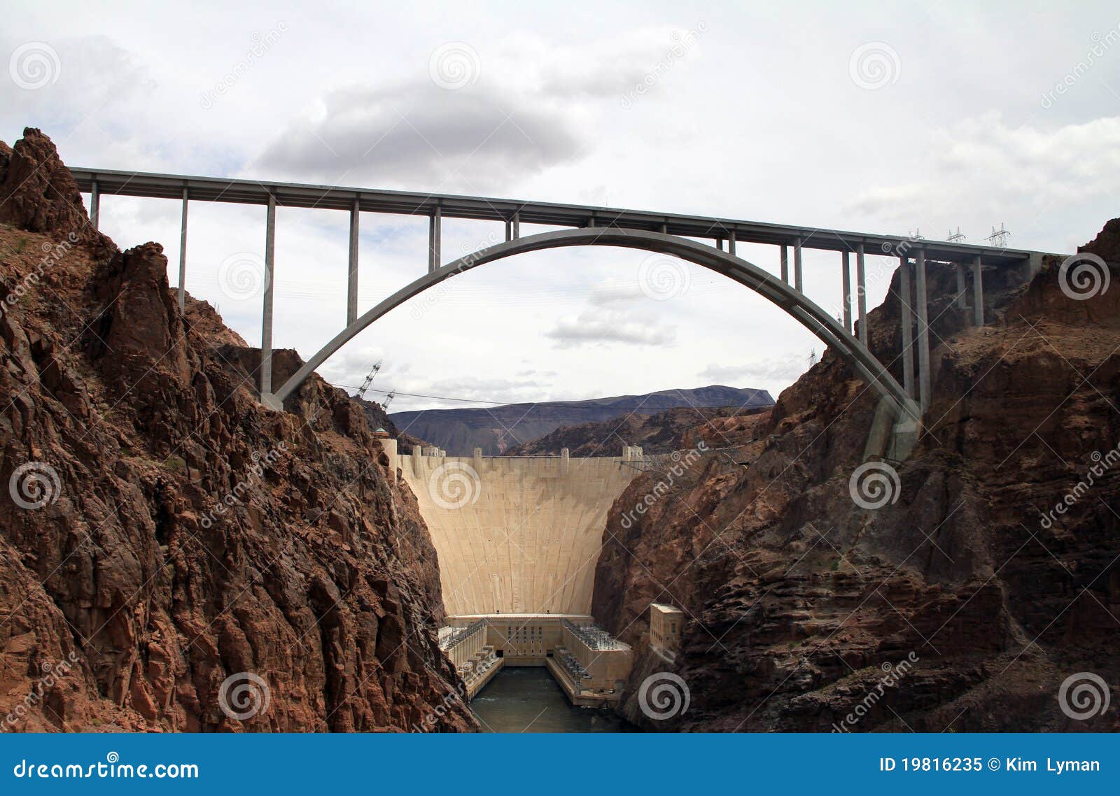 Hoover Dam and Bypass Bridge Stock Image - Image of architecture ...