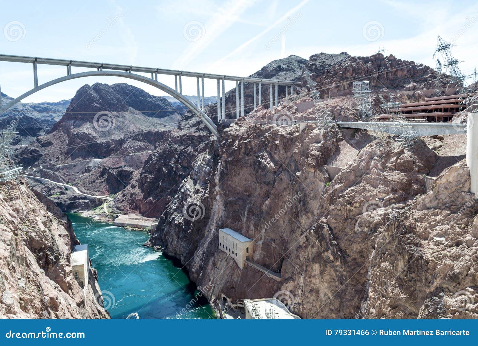 Hoover dam bypass bridge stock photo. Image of hydroelectric - 79331466