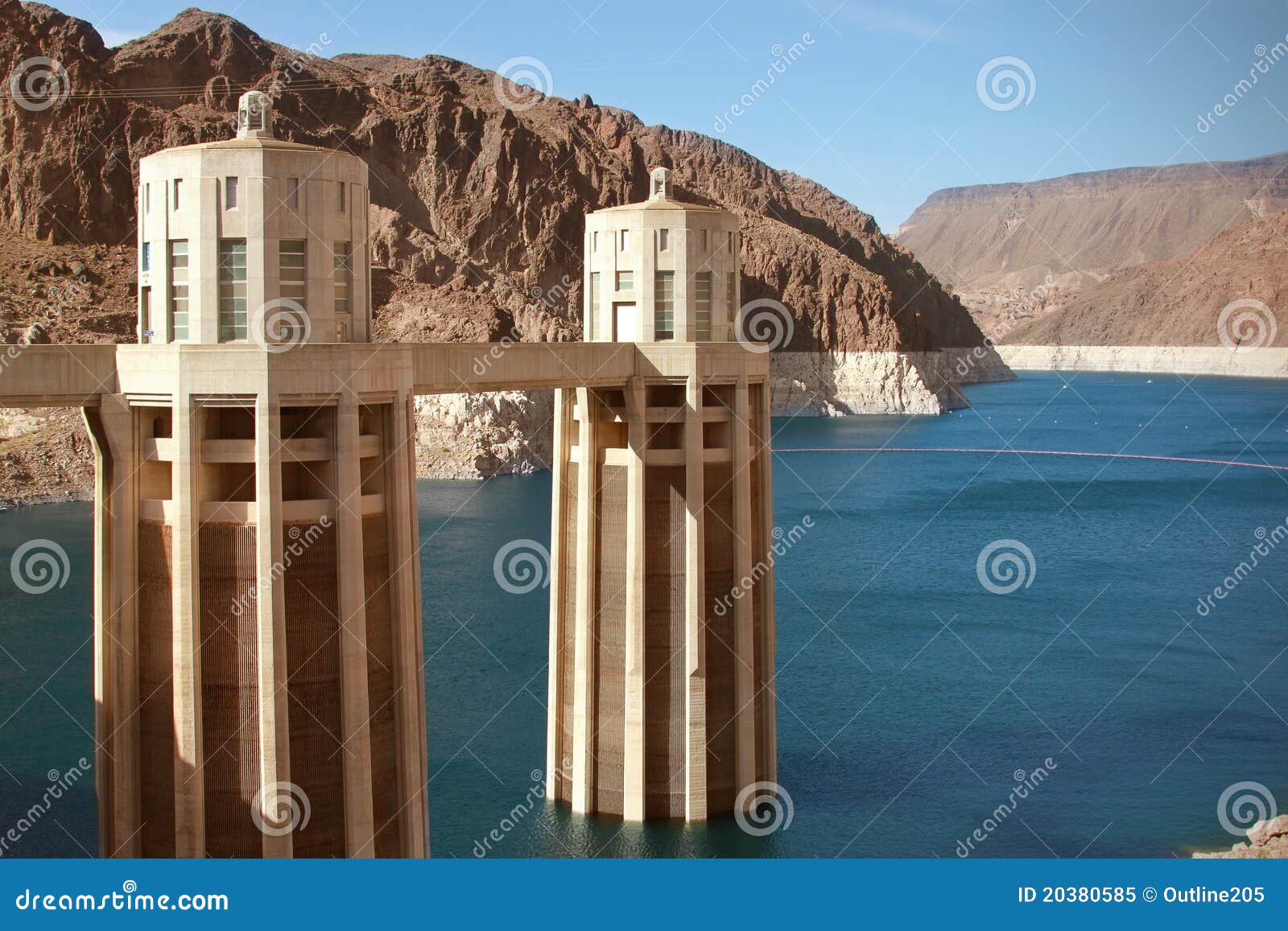 Hoover Dam on Colorado River Stock Image - Image of contractor ...