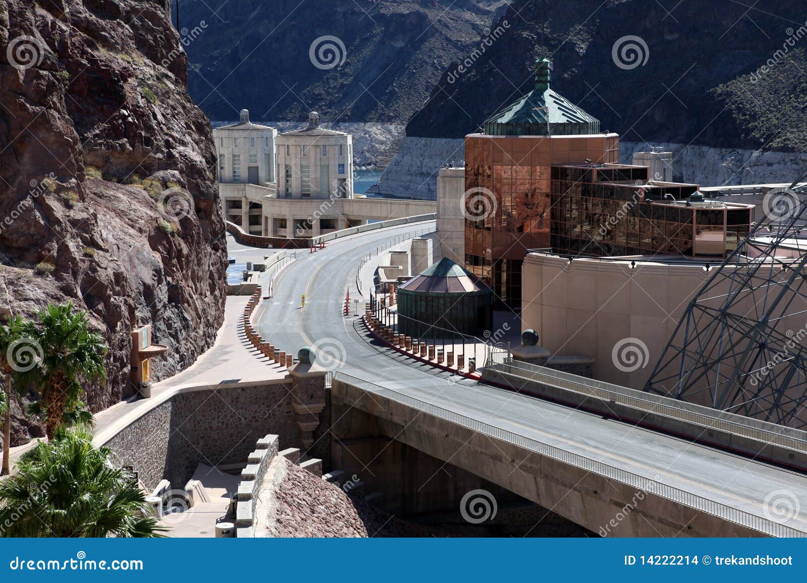 Hoover Dam Highway stock photo. Image of palm, water - 14222214