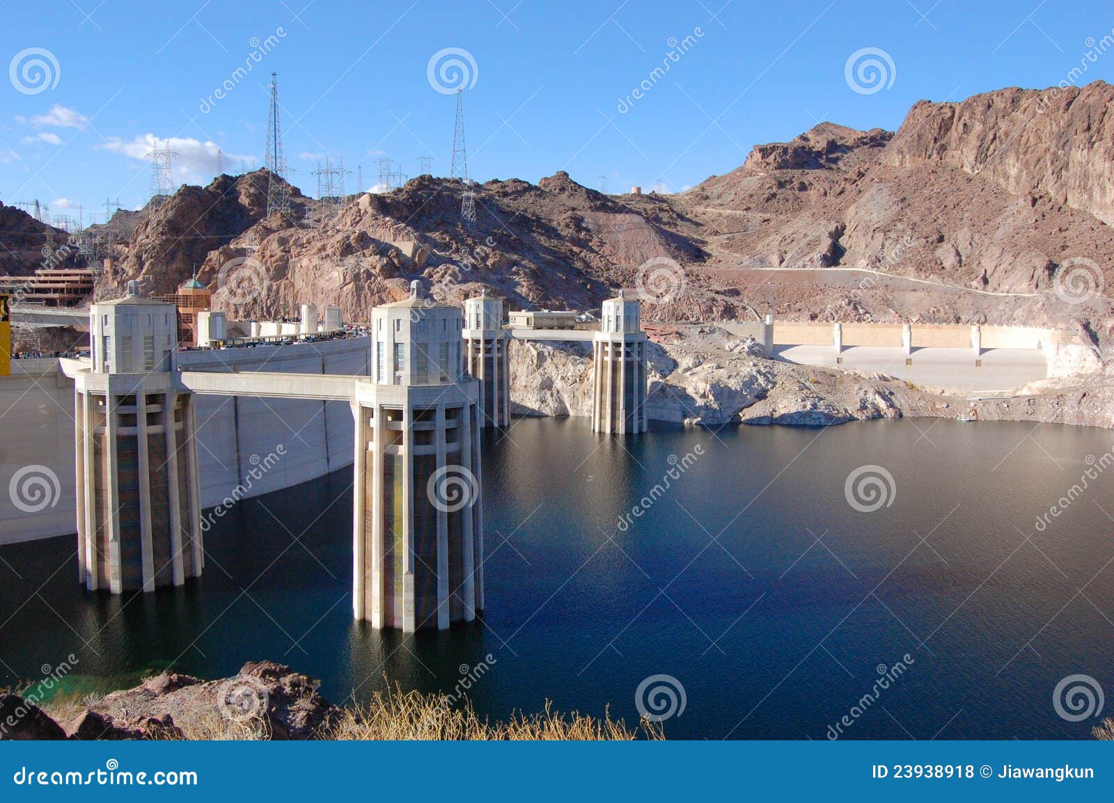 Hoover Dam Intake Towers stock photo. Image of united - 23938918
