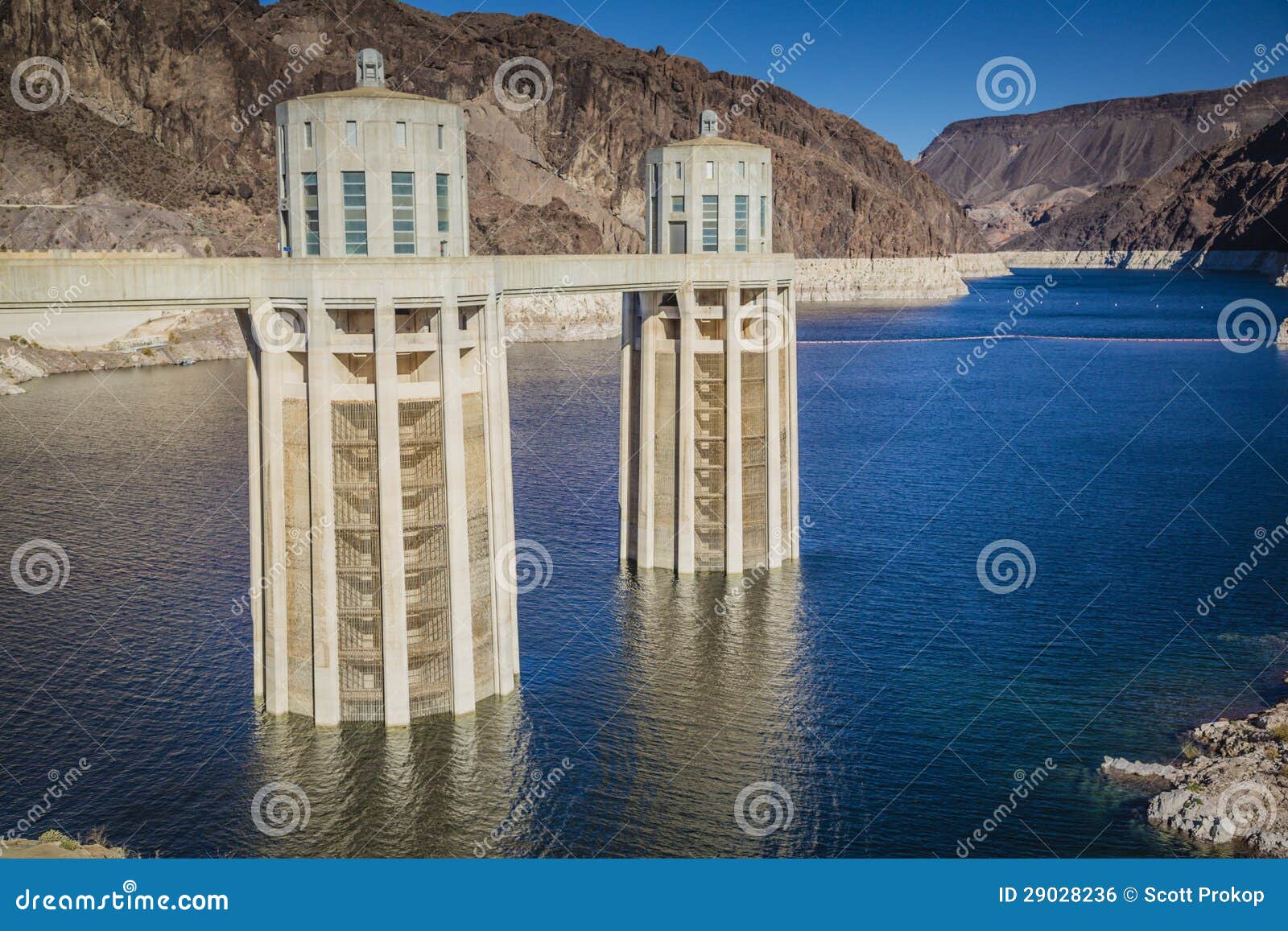 Hoover Dam Intake Towers stock photo. Image of tower - 29028236
