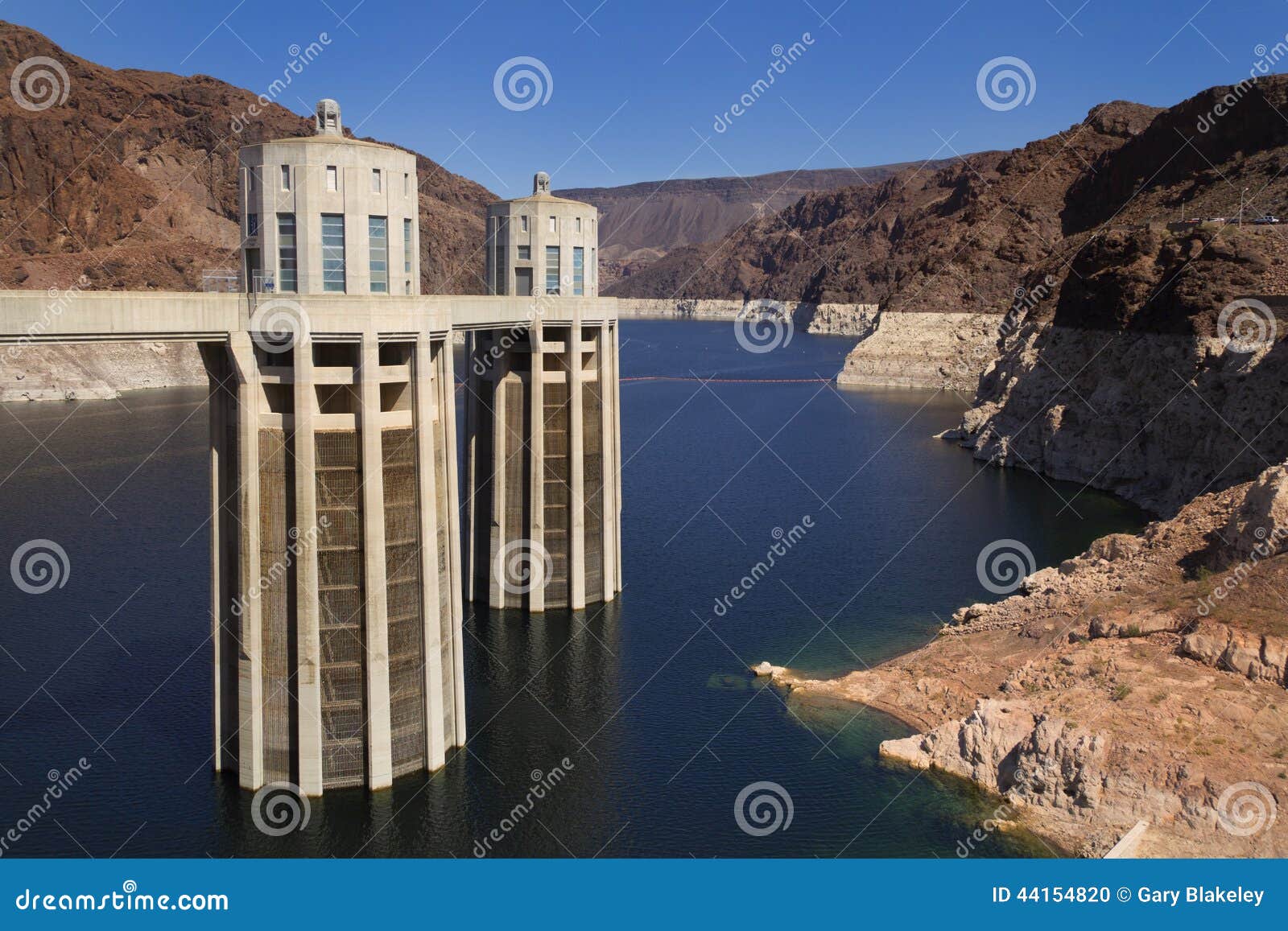 Hoover Dam Intake Towers stock photo. Image of landmark - 44154820