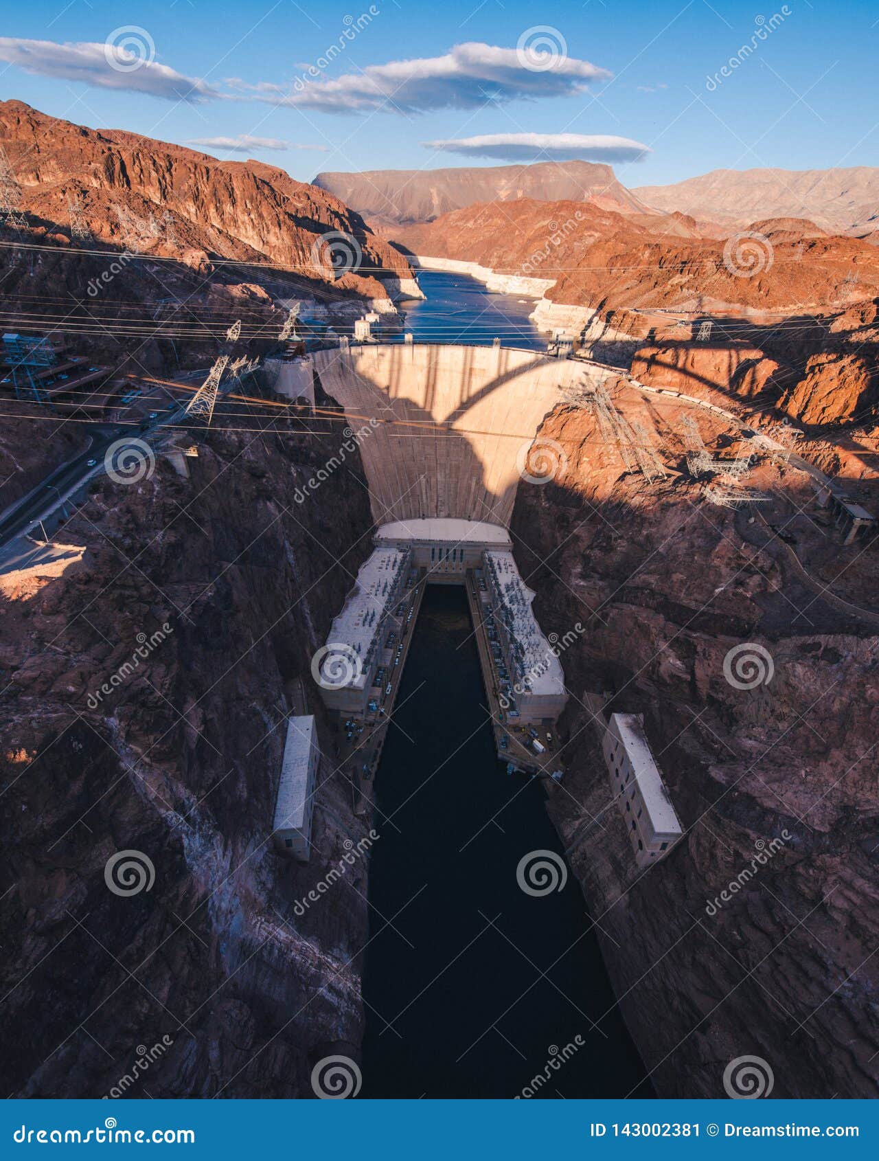 Hoover Dam Just before Sunset Stock Image - Image of power, powerhouse ...