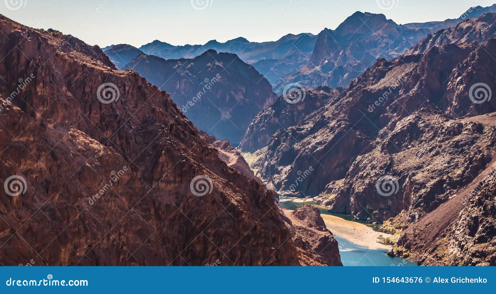 At Hoover Dam Nevada Arizona State Line Stock Photo - Image of ...