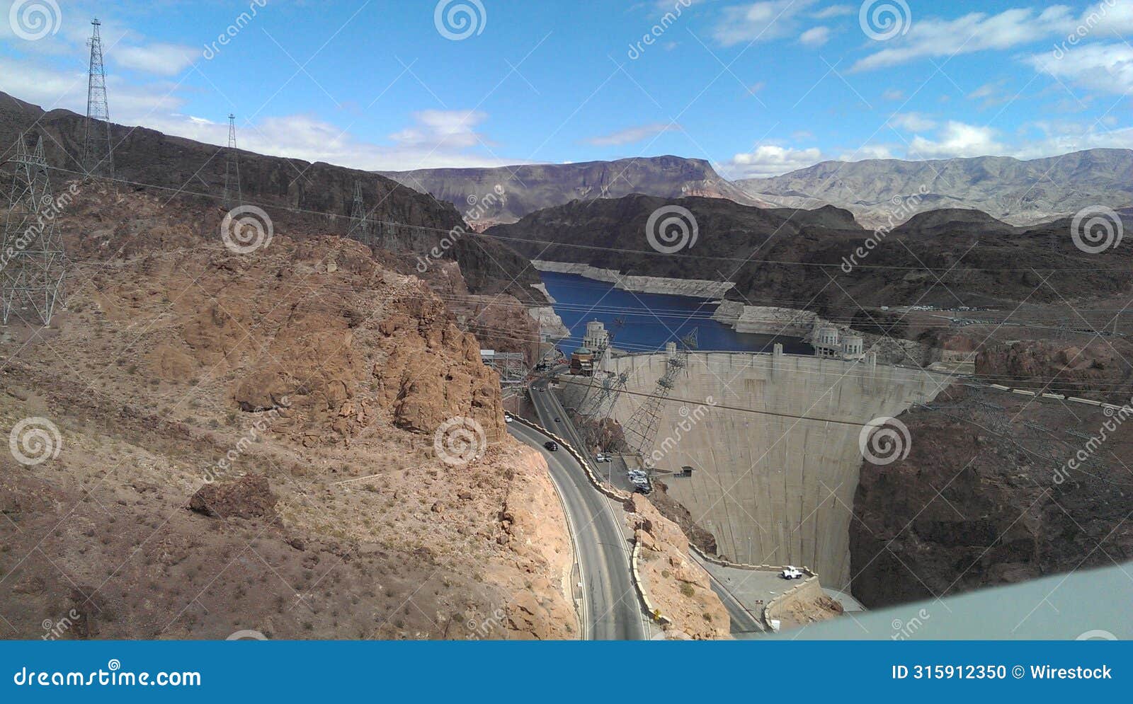 Hoover Dam in Valley Behind Dam Structure Stock Photo - Image of ...