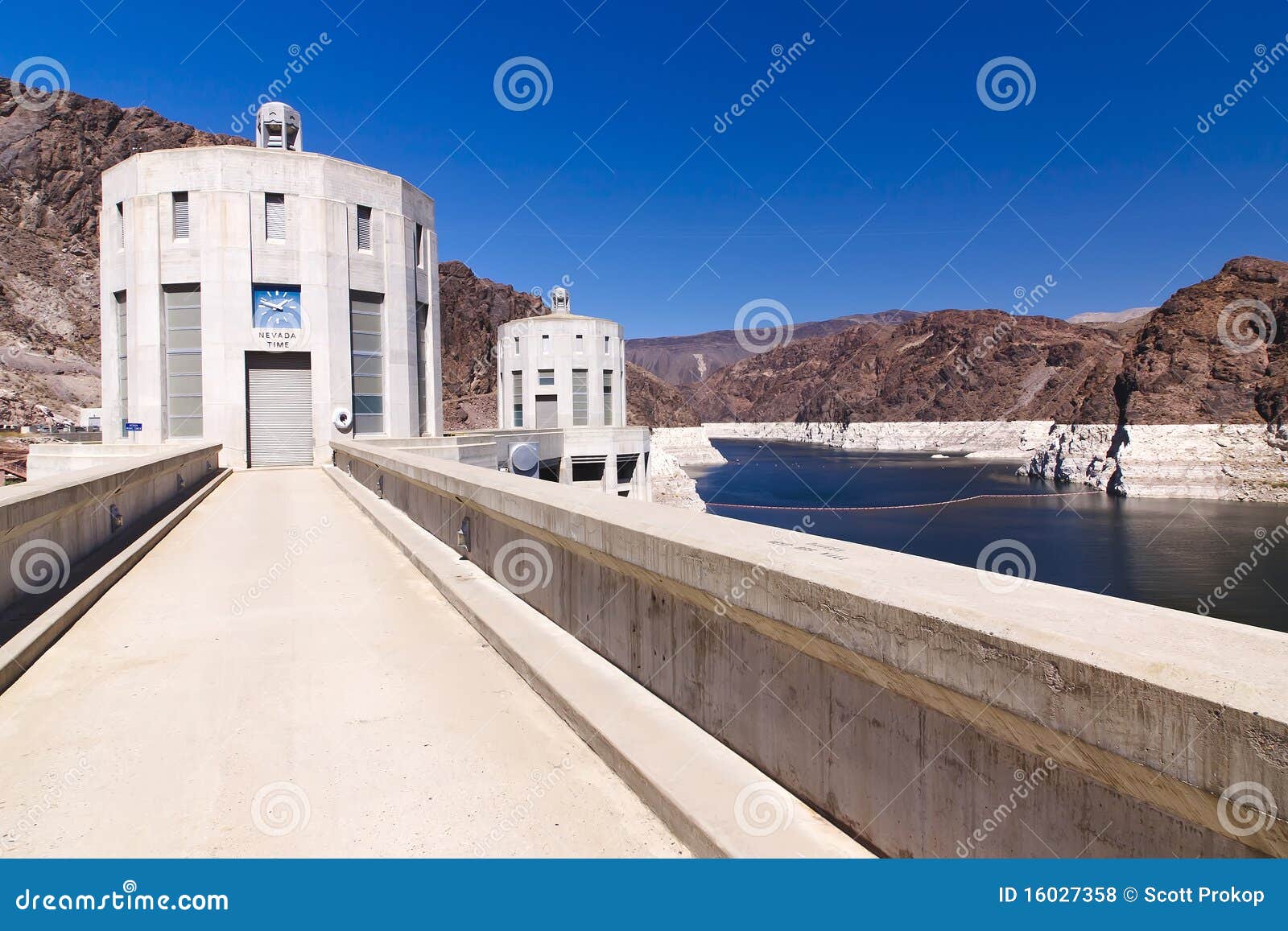 Hoover Dam and Water Intake Towers Stock Photo - Image of mead, bridge ...