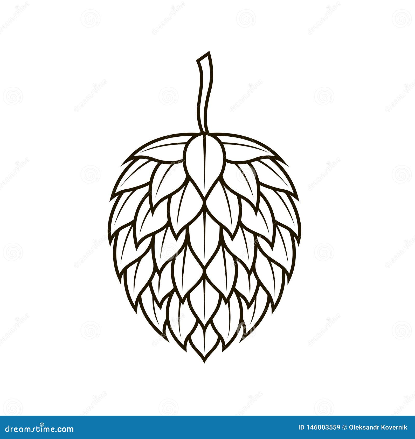 Hop cone icon stock vector. Illustration of design, festival - 146003559