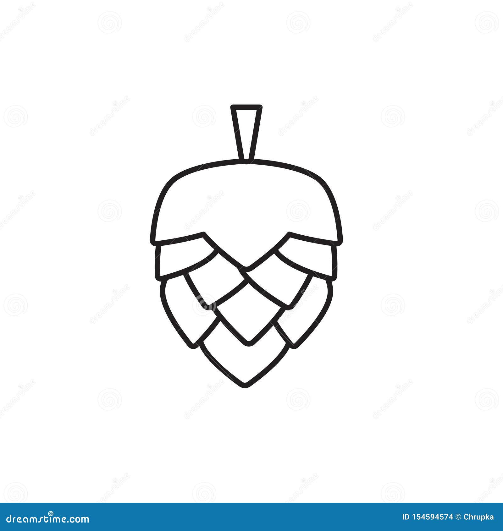 Hop cone icon stock vector. Illustration of cone, seed - 154594574