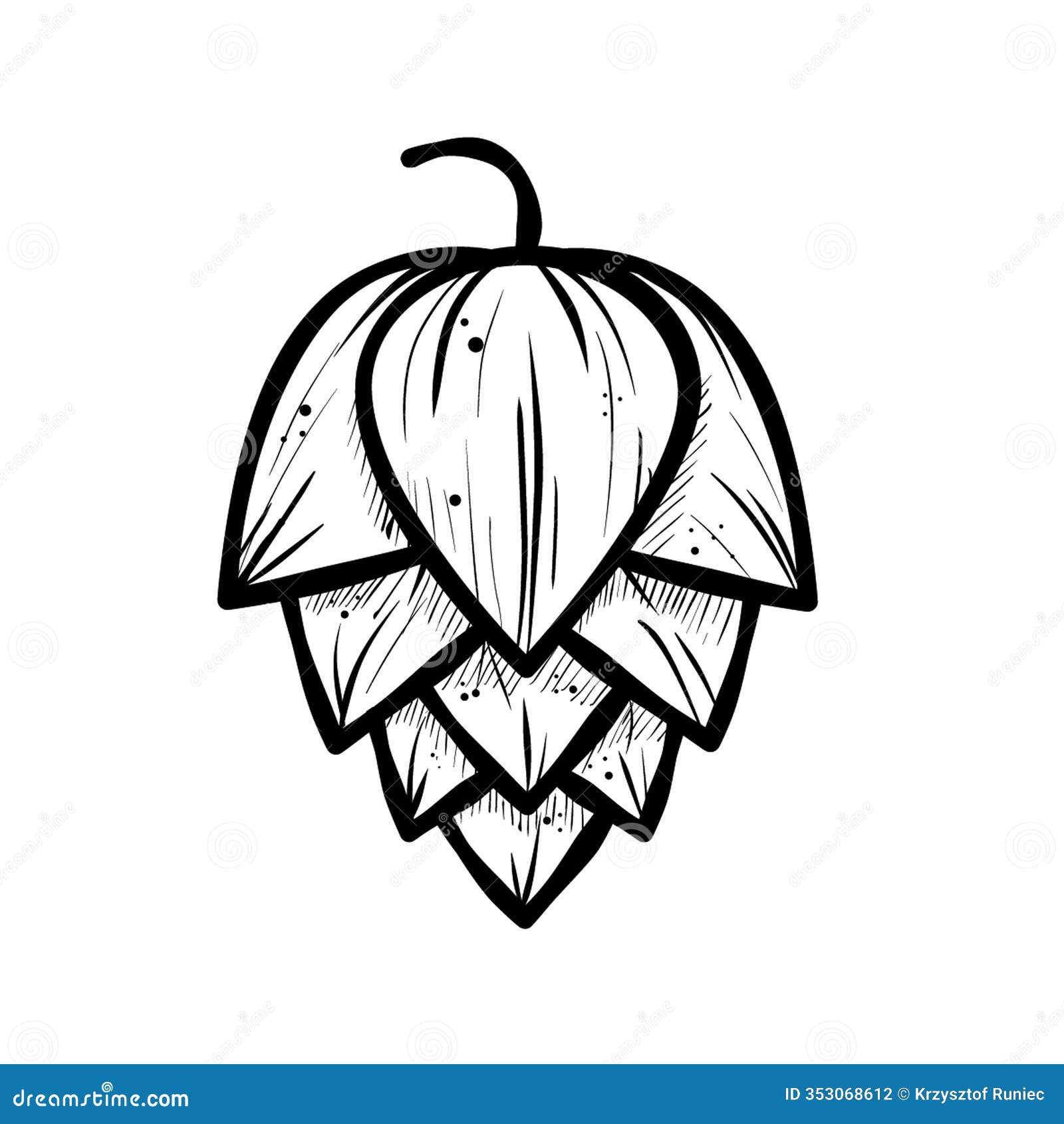 Hop Cone - Retro Vector Illustration Stock Illustration - Illustration ...