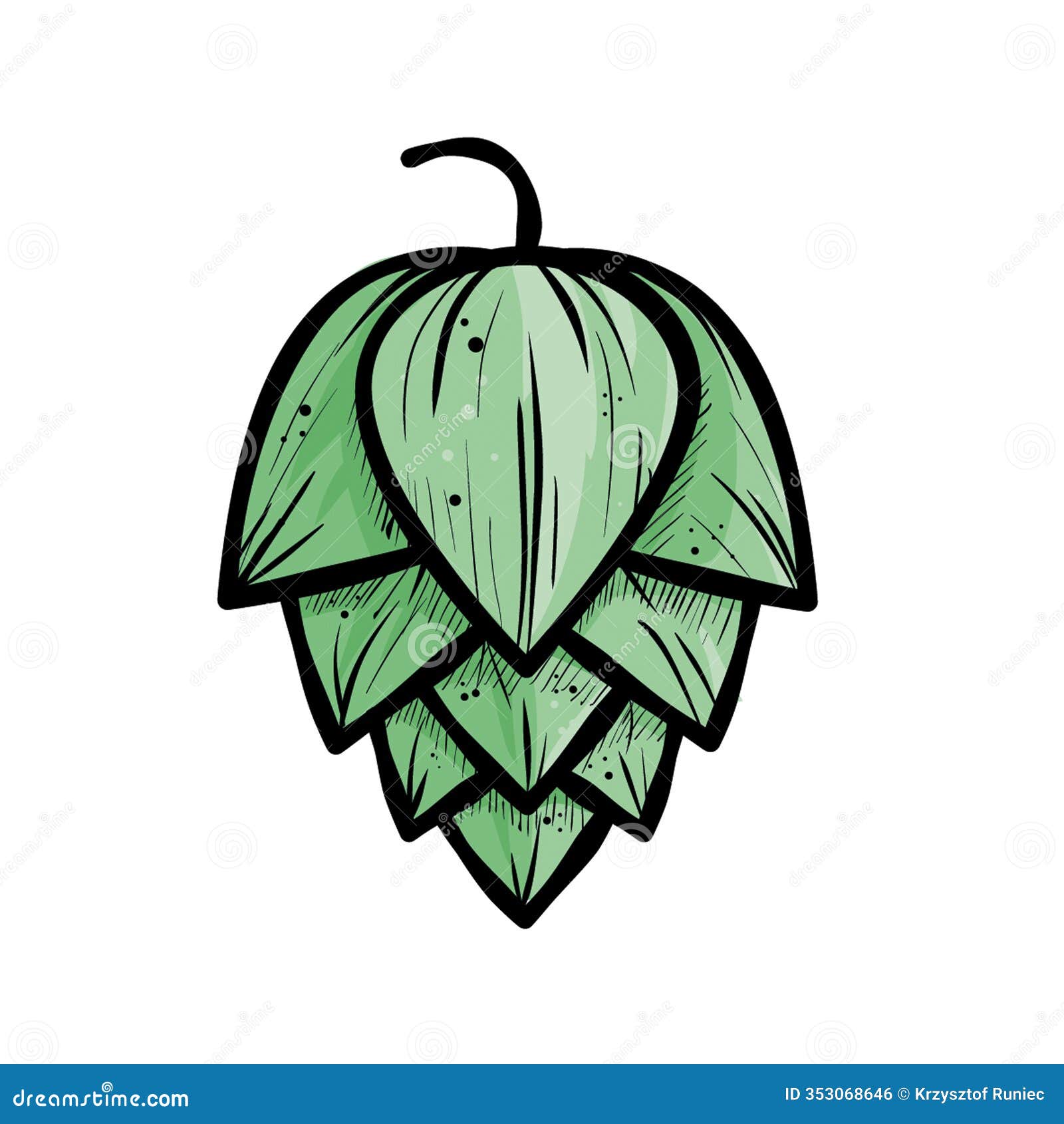 Hop Cone - Retro Vector Illustration Stock Illustration - Illustration ...