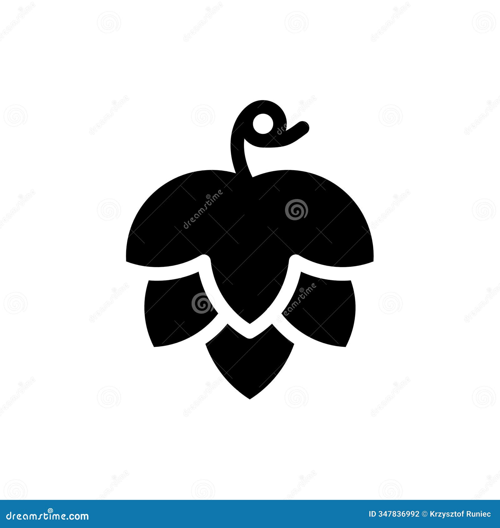 Hop cone - vector icon stock illustration. Illustration of icon - 347836992
