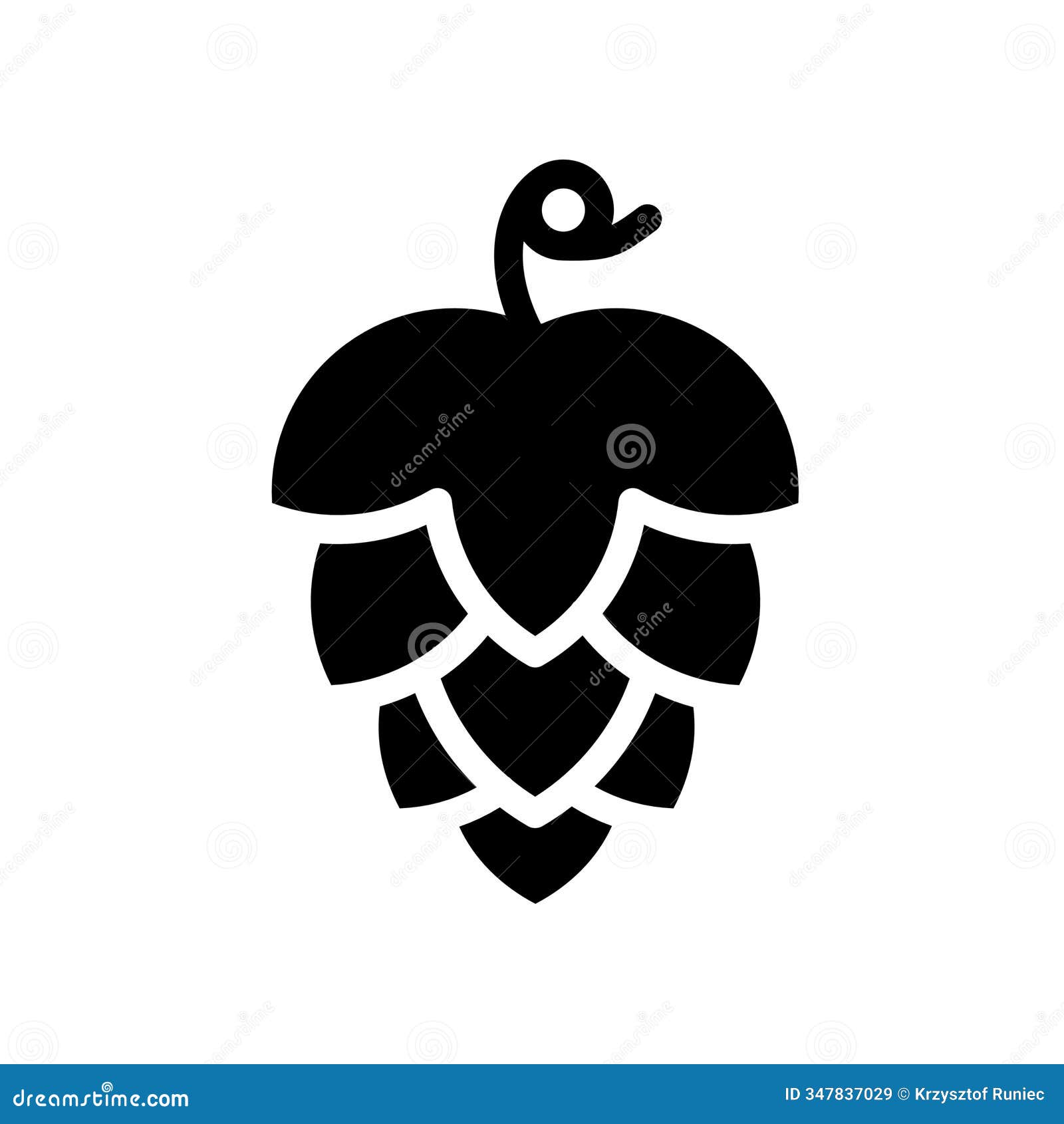 Hop cone - vector icon stock illustration. Illustration of beer - 347837029