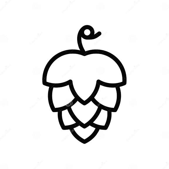 Hop cone - vector icon stock illustration. Illustration of nature ...