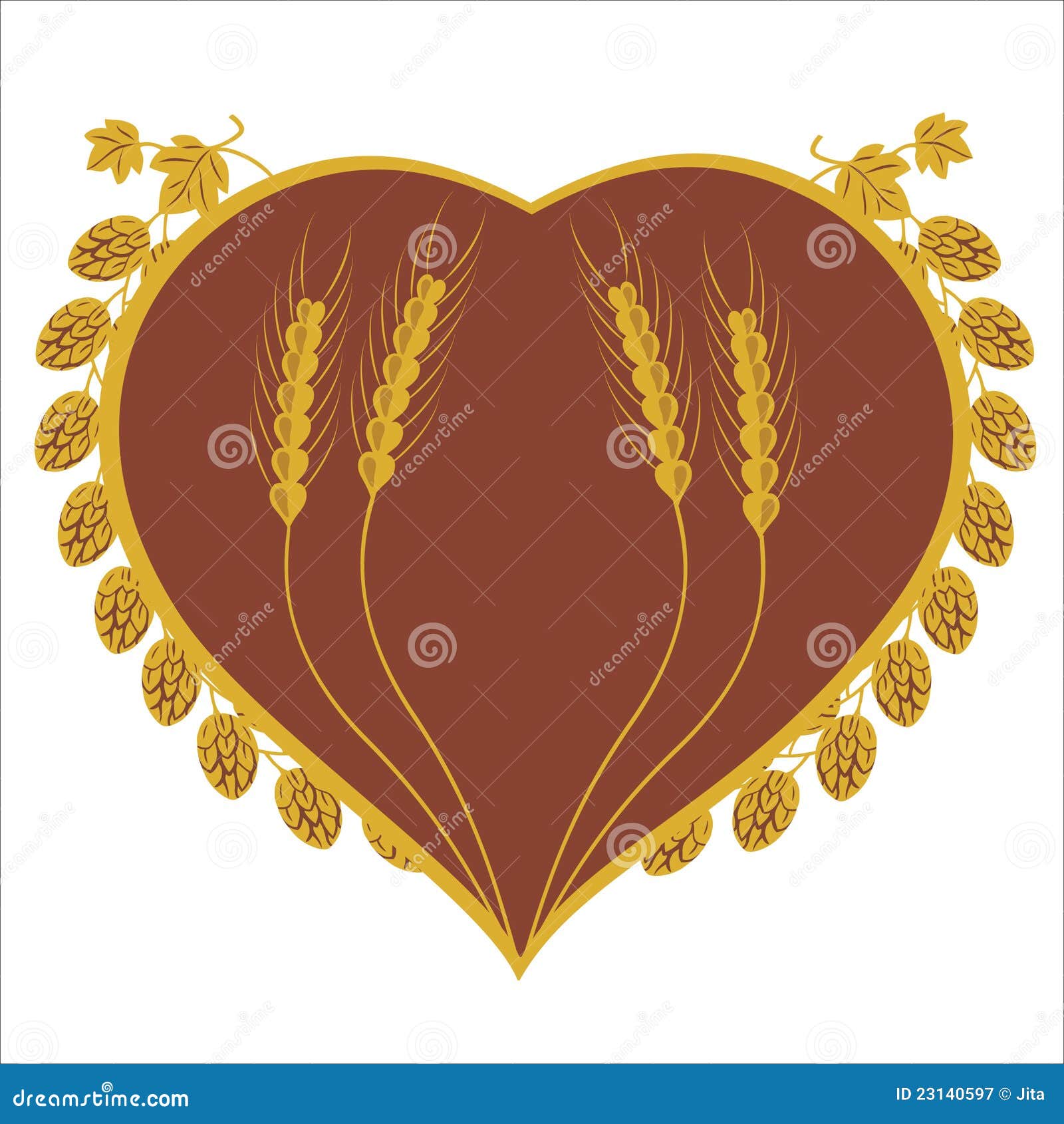 Hop and corn heart design stock illustration. Illustration of ...