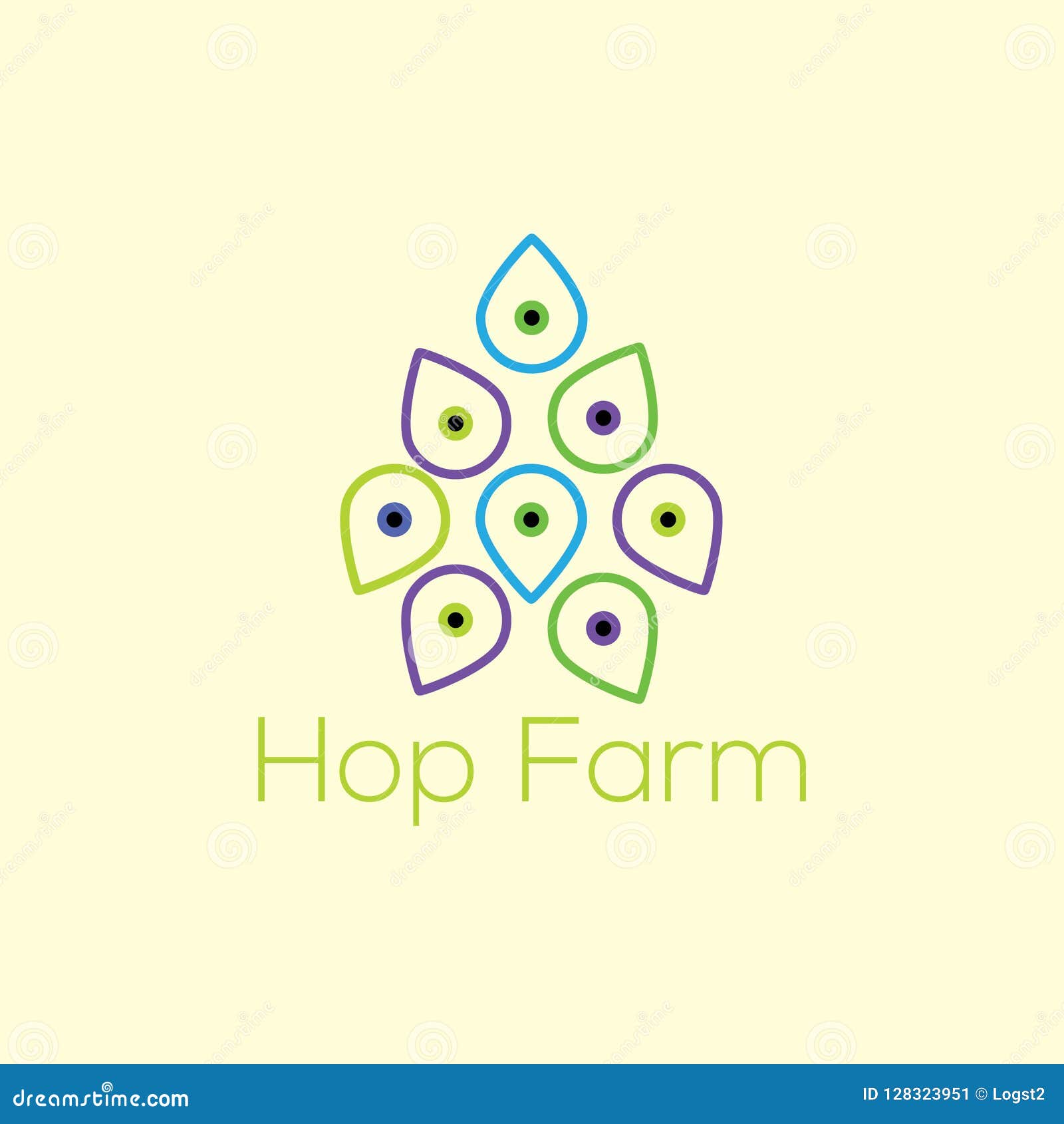 Hop farm vector logo stock vector. Illustration of organic - 128323951