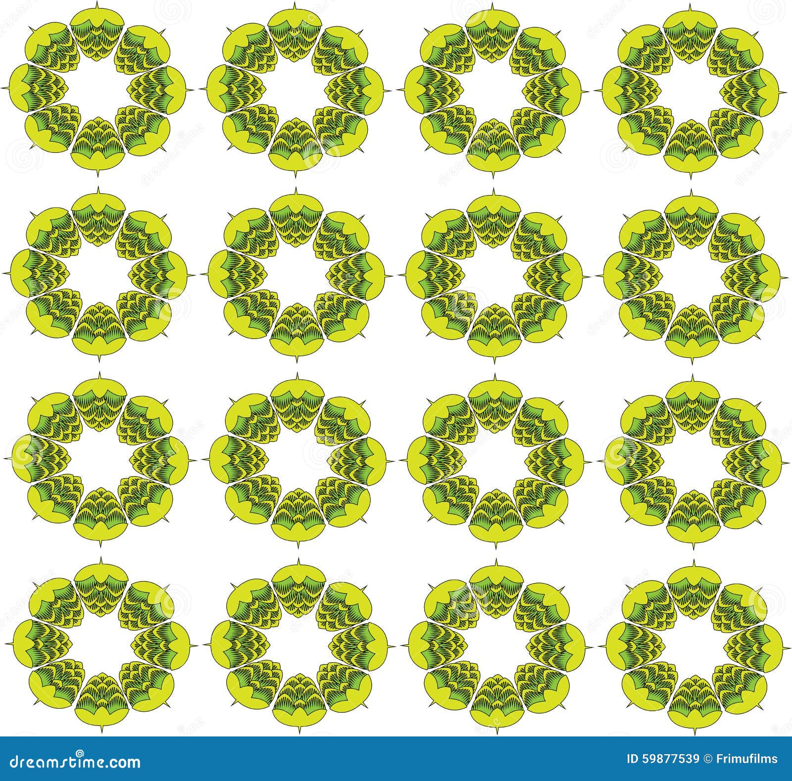 Hop flowers pattern stock vector. Illustration of drawing - 59877539