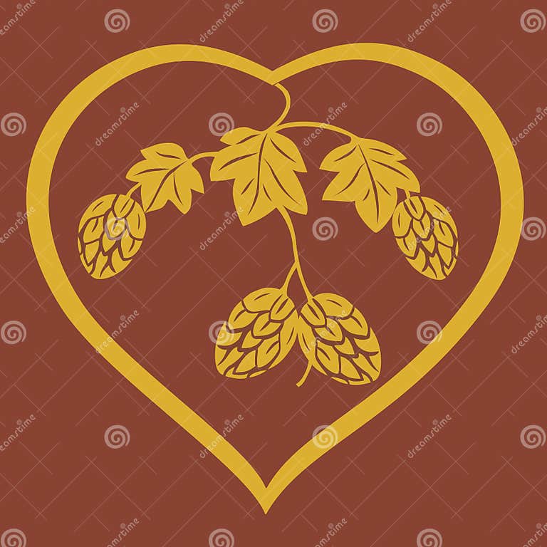 Hop heart stock illustration. Illustration of gold, simple - 23140627