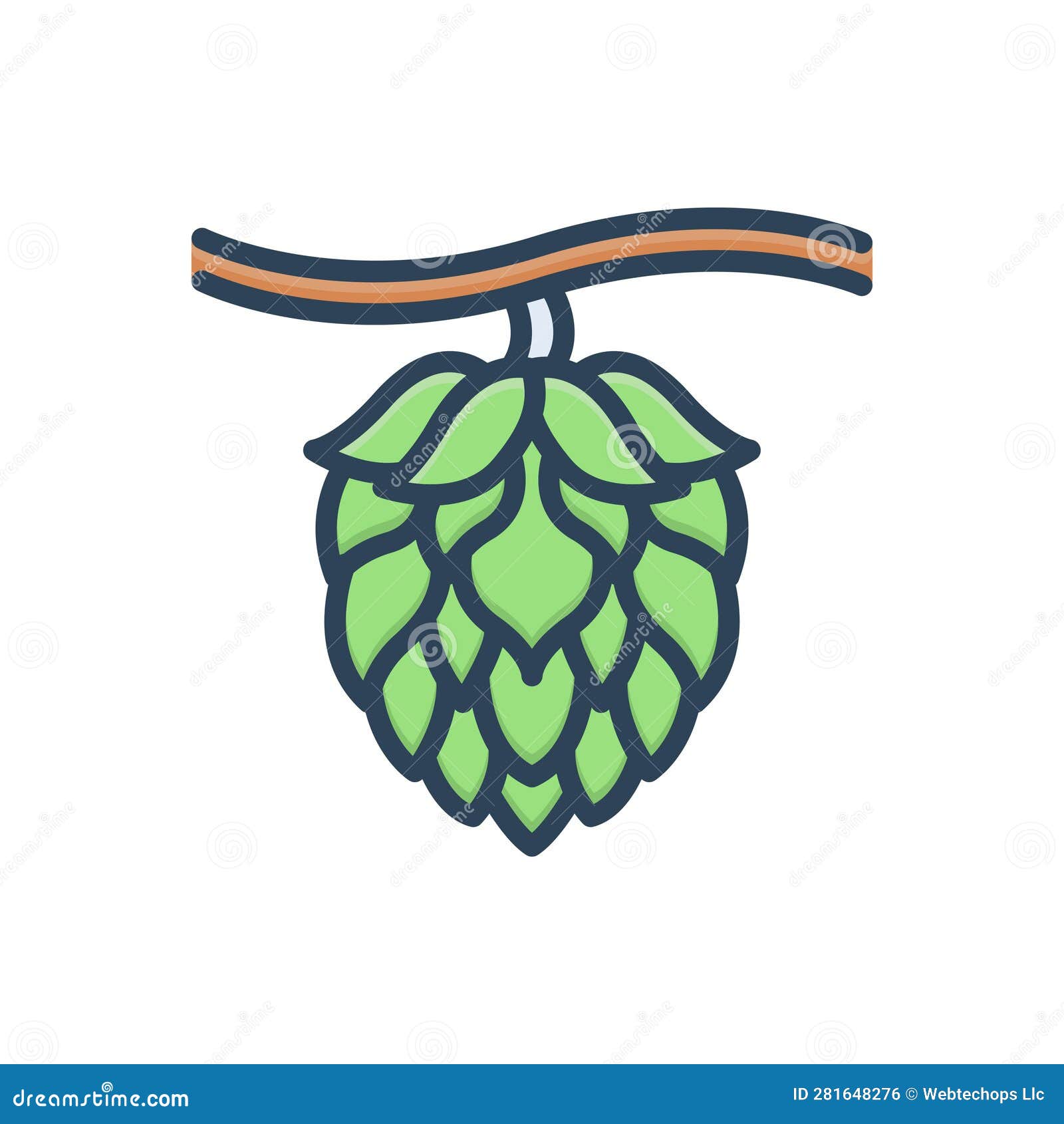 Color Illustration Icon for Hop, Fruit and Autumn Stock Illustration ...