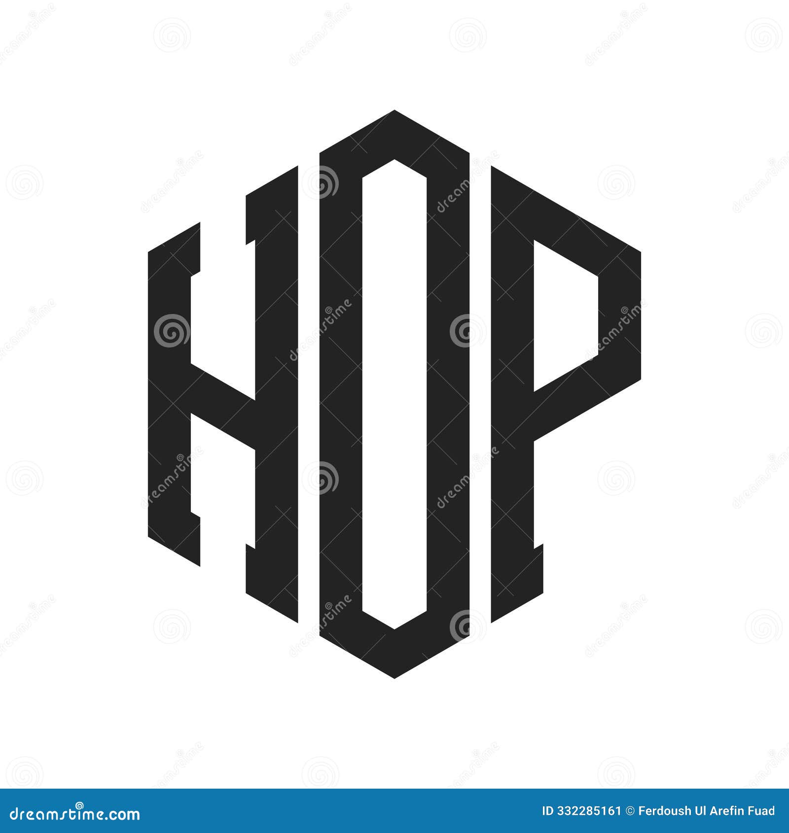 HOP Logo Design. Initial Letter HOP Monogram Logo Using Hexagon Shape ...
