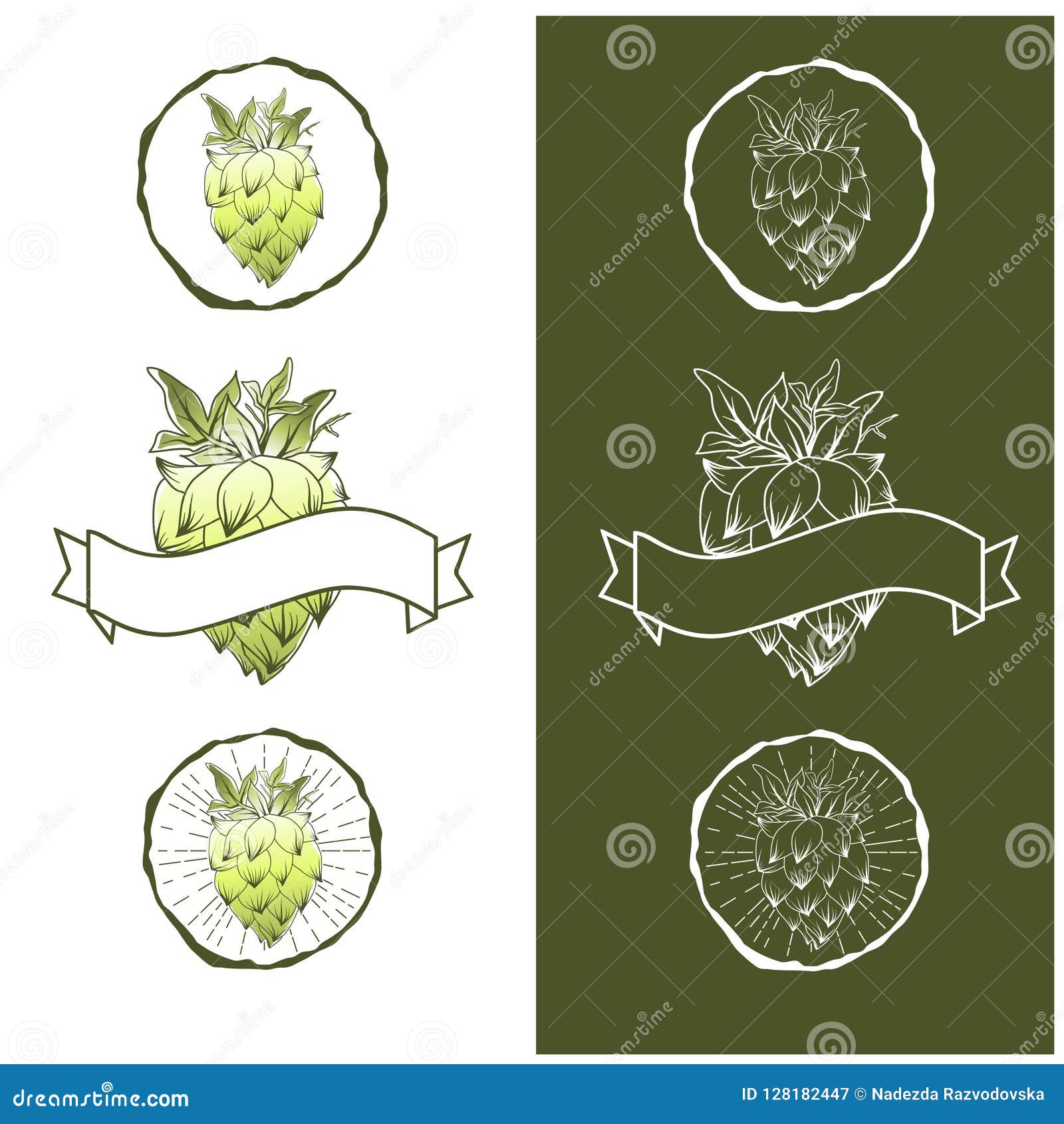 Hop Logo Design Set stock vector. Illustration of icon - 128182447