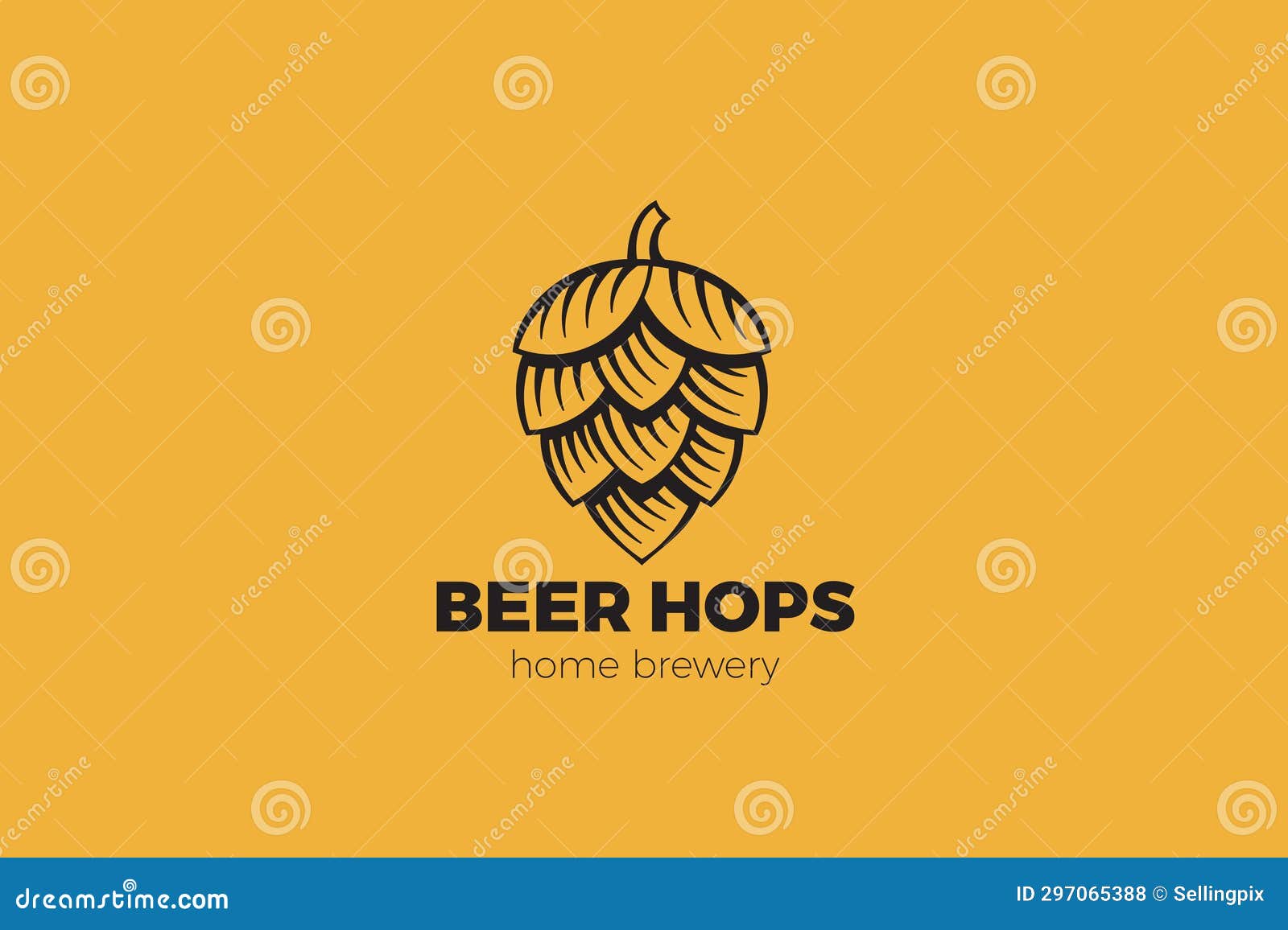 Hop Logo Engraving Design Style Vector Beer Brewery Template Stock ...