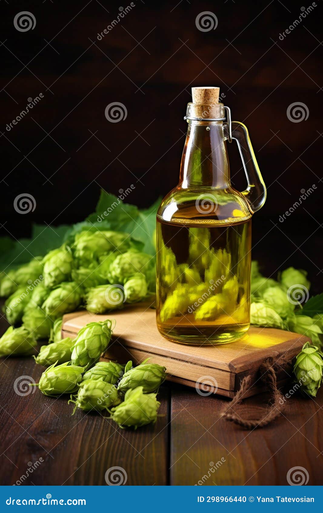Hop Oil in a Bottle. Generative AI, Stock Photo - Image of banner ...