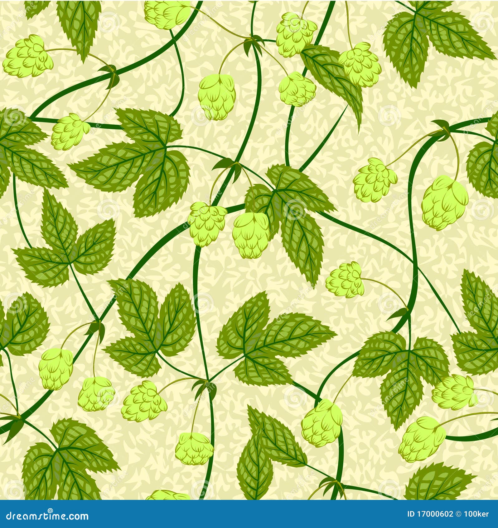 Hop seamless background stock vector. Illustration of gray - 17000602