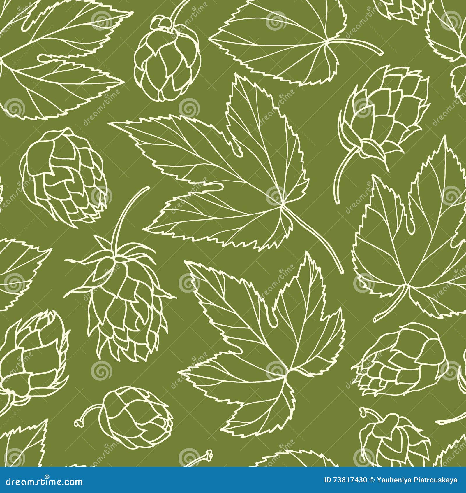 Hop seamless pattern stock vector. Illustration of graceful - 73817430