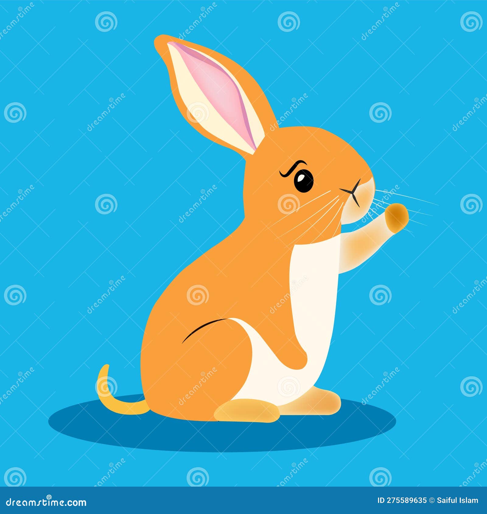 Hop into Spring with a Cute Rabbit Vector Stock Vector - Illustration ...