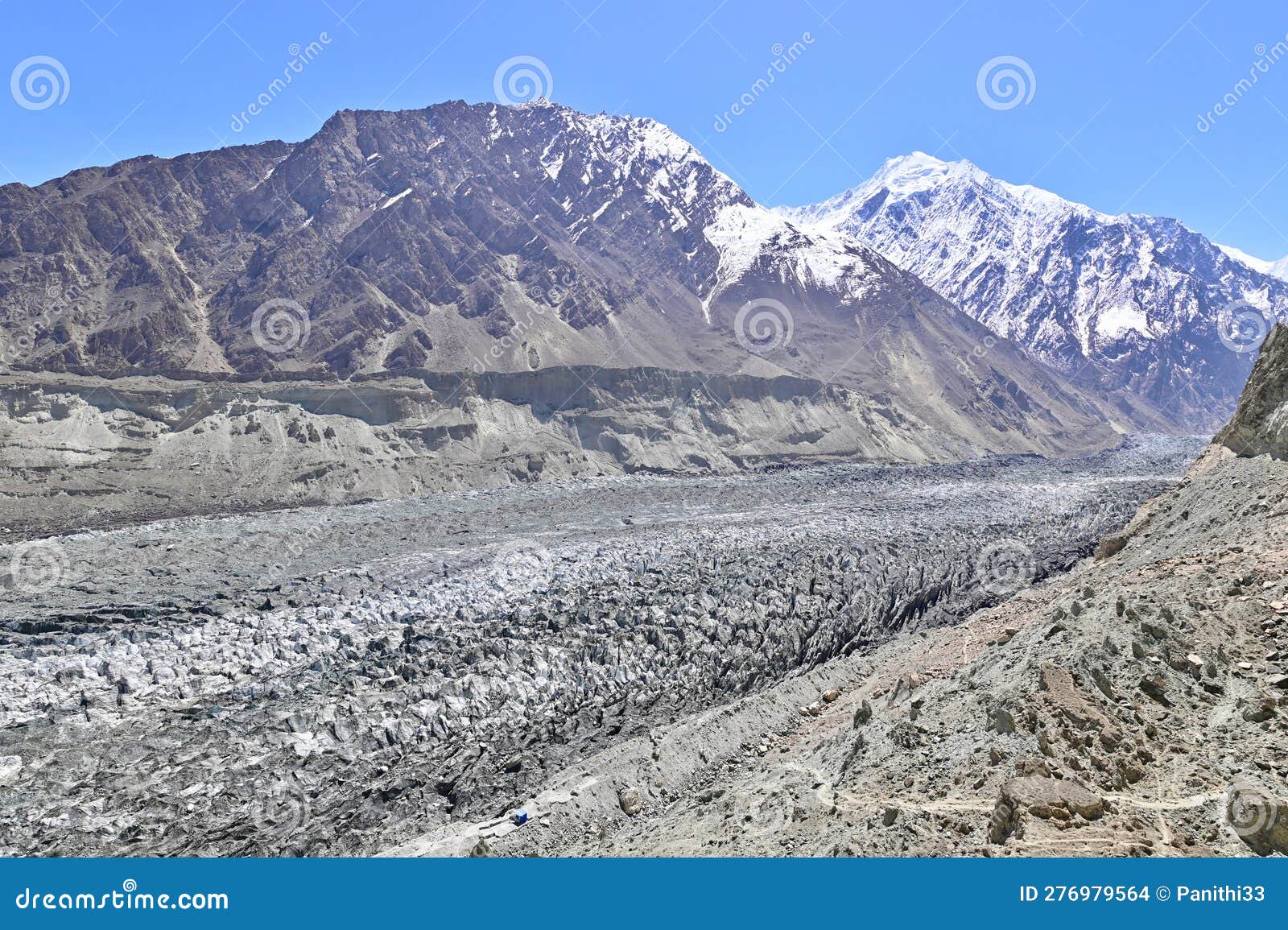 Hopar or Hopper Glacier in Gilgit-Baltistan, Pakistan Stock Photo ...