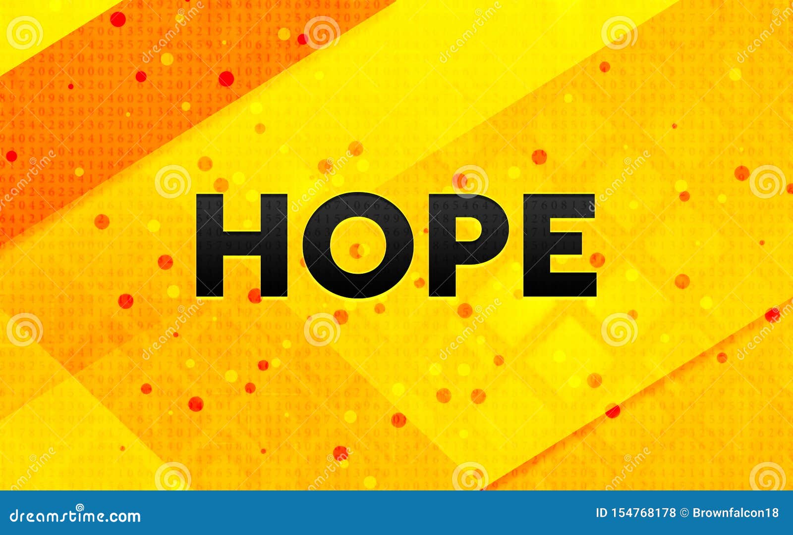 Hope Abstract Digital Banner Yellow Background Stock Illustration ...