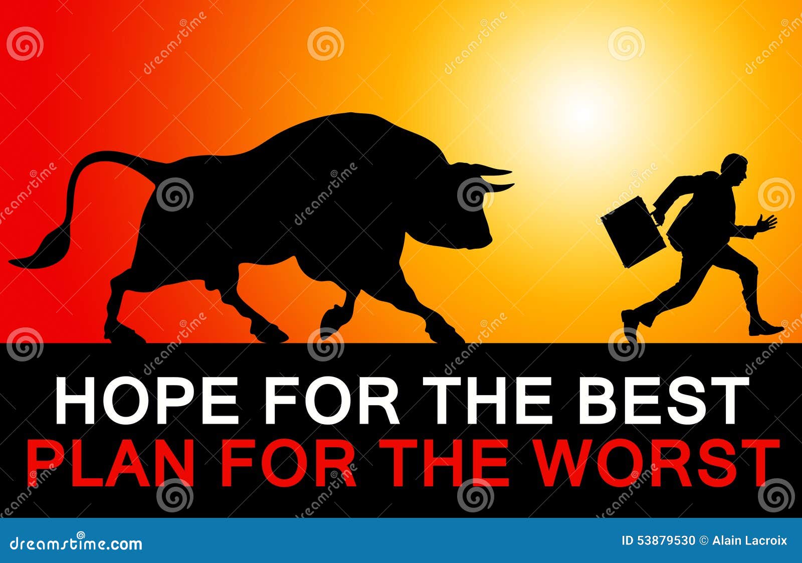 Hope for the best stock illustration. Illustration of caution - 53879530