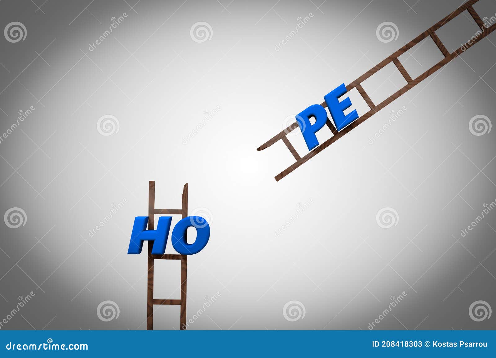 Hope on Broken Ladder Ready To Collapse Demonstrating Lost Hope Concept ...