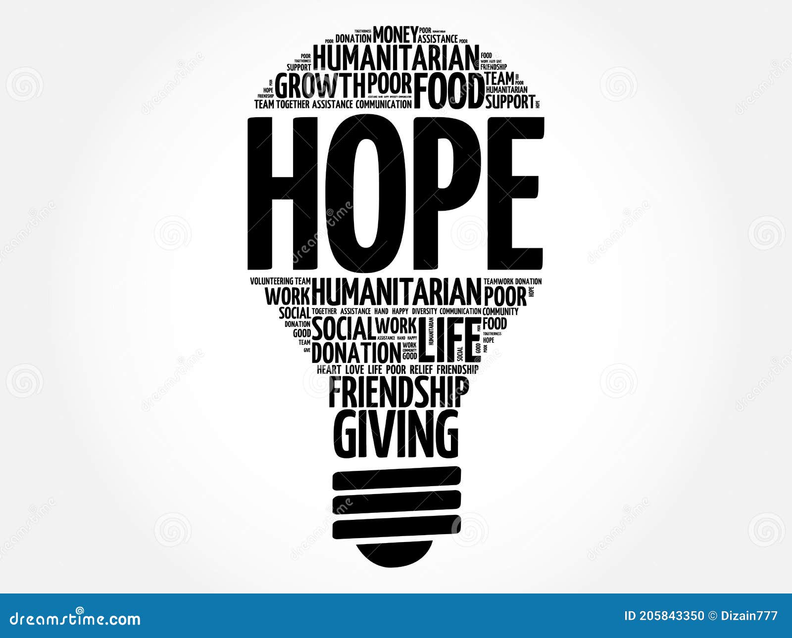 HOPE bulb word cloud stock illustration. Illustration of christian ...
