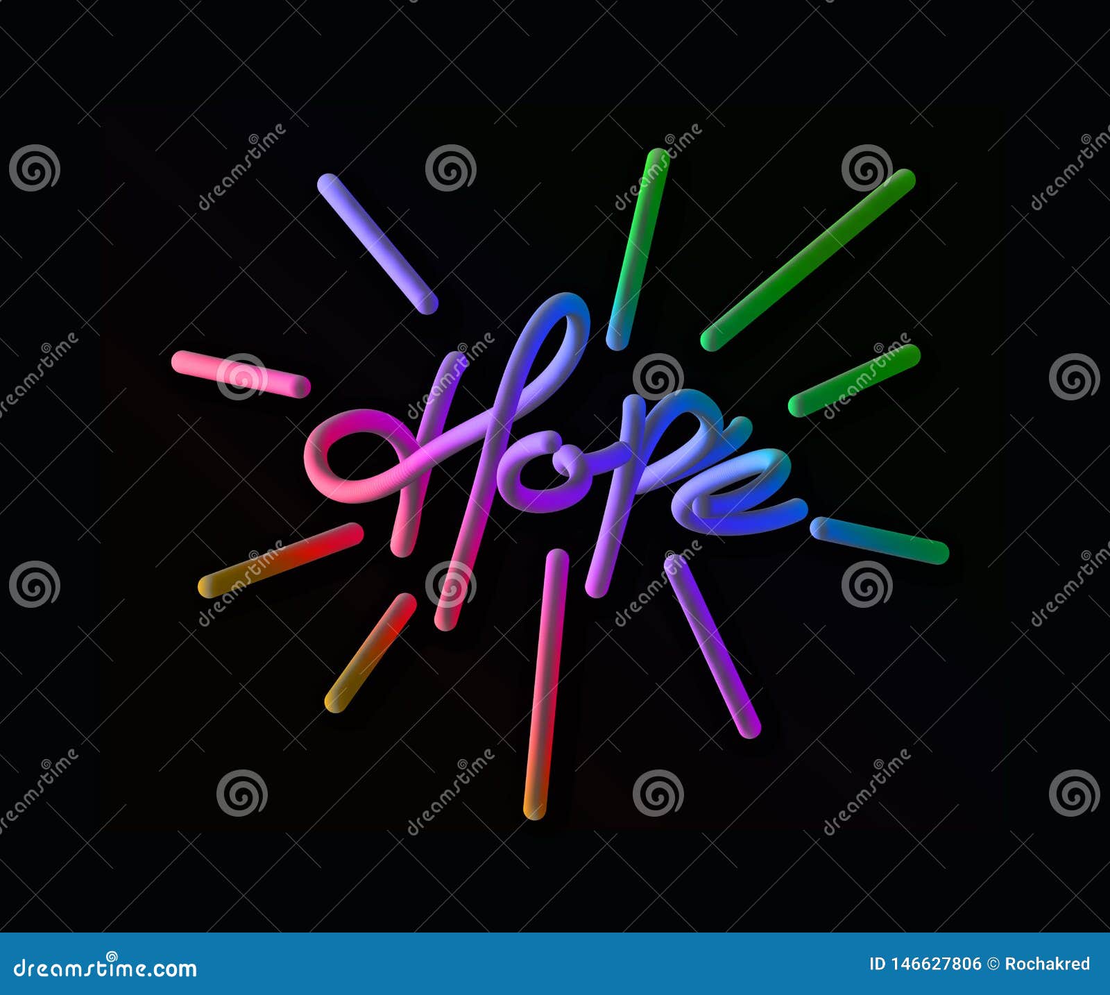 Hope Calligraphic 3d Pipe Style Text Stock Vector - Illustration of ...