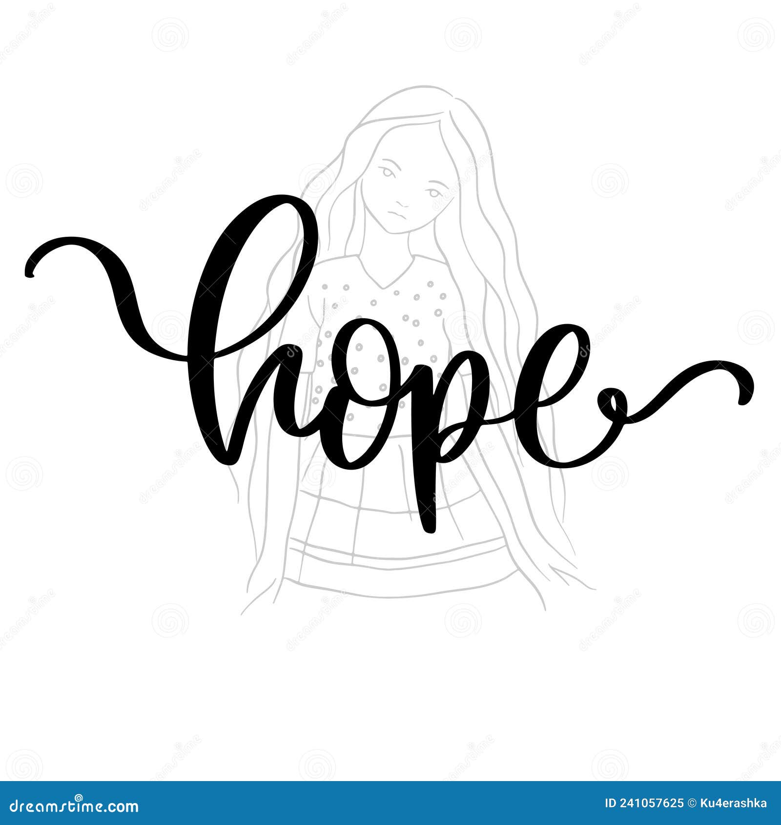 Hope - Calligraphic Inscription with Smooth Line. Stock Vector ...