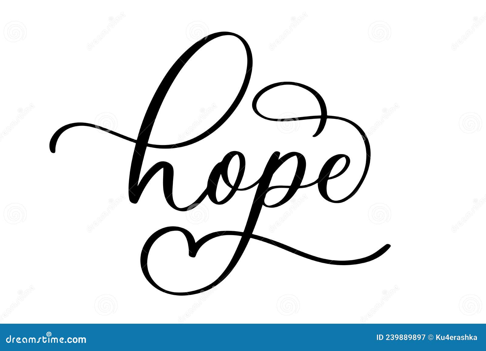 Hope - Calligraphic Inscription with Smooth Lines. Stock Vector ...