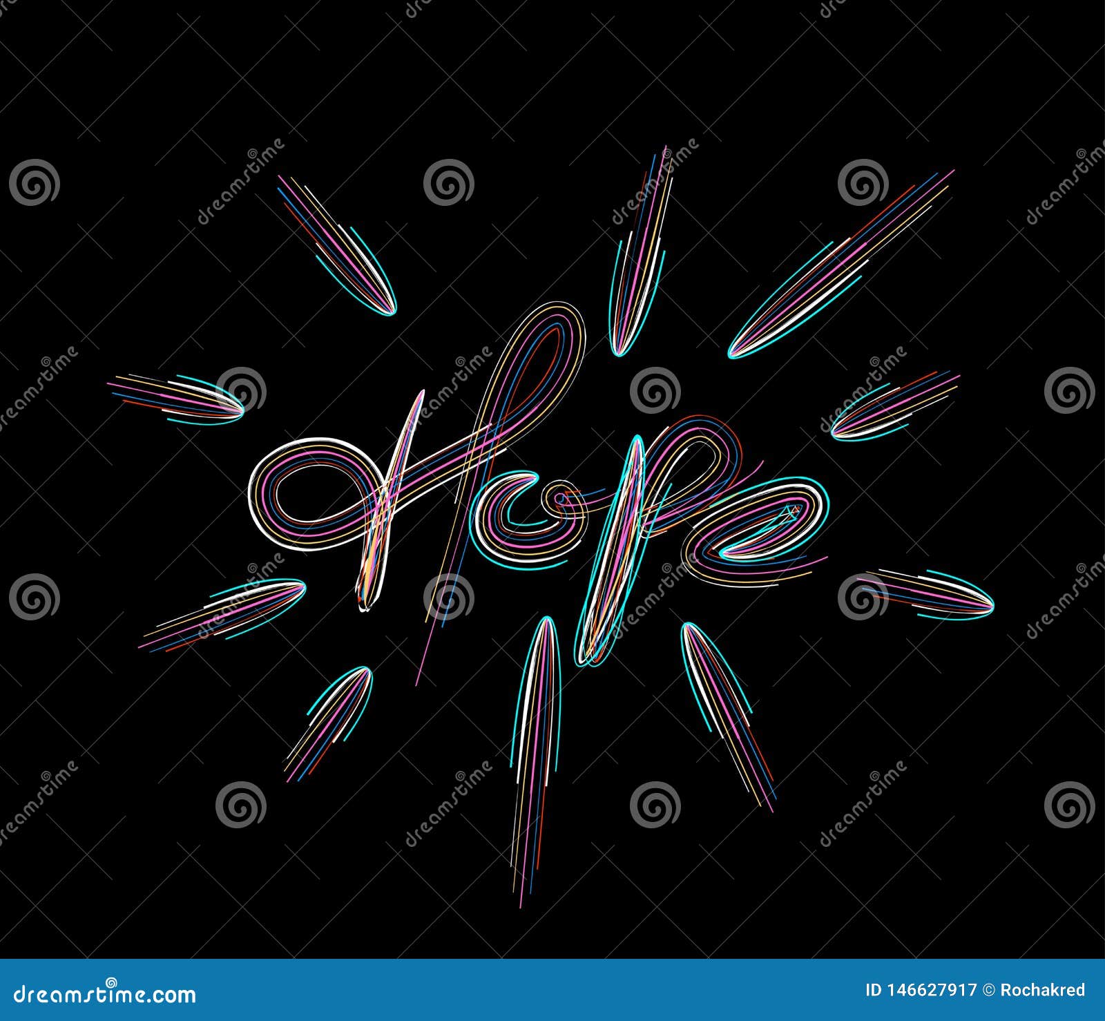 Hope Calligraphic Modern Font Style Stock Vector - Illustration of ...