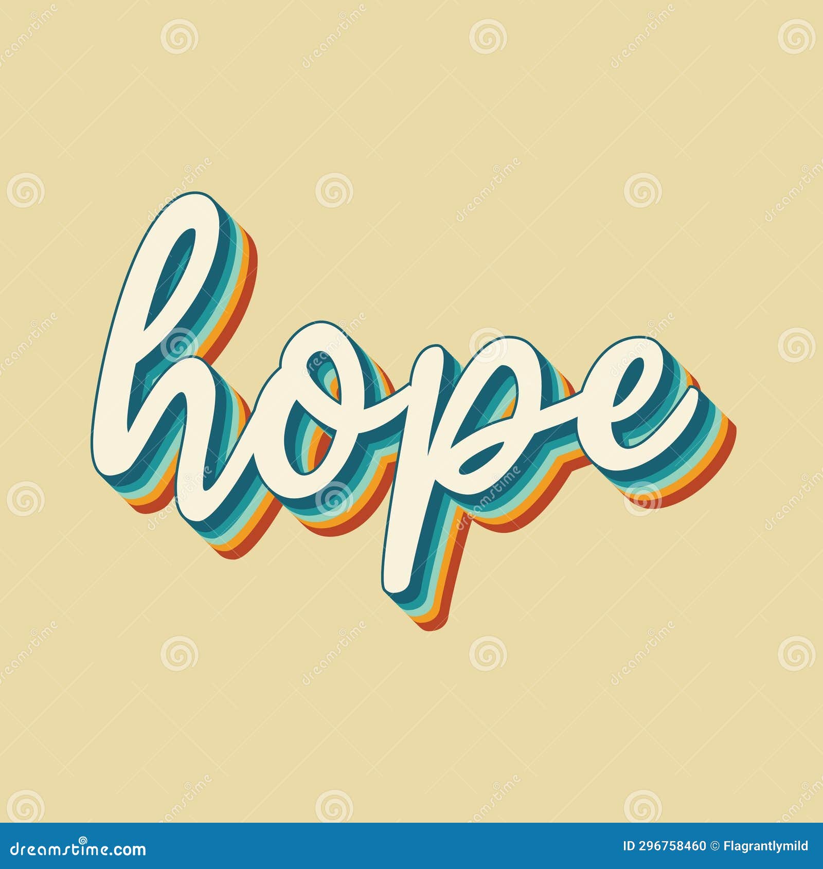 Hope Rainbow Layers Text Design Stock Illustration - Illustration of ...