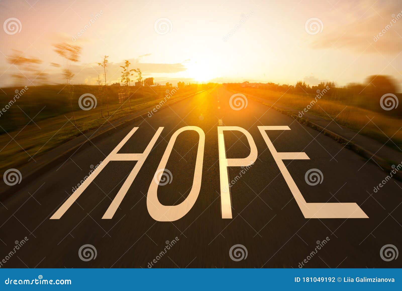 Hope concept image stock photo. Image of pandemic, asphalt - 181049192