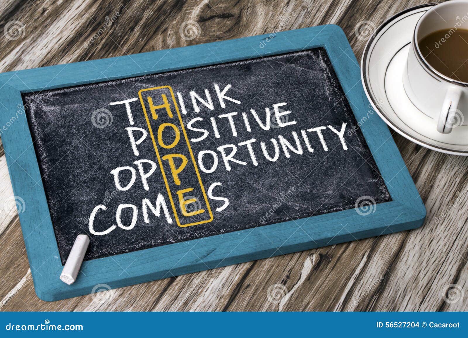 Hope Concept: Think Positive Opportunity Comes Stock Photo - Image of ...